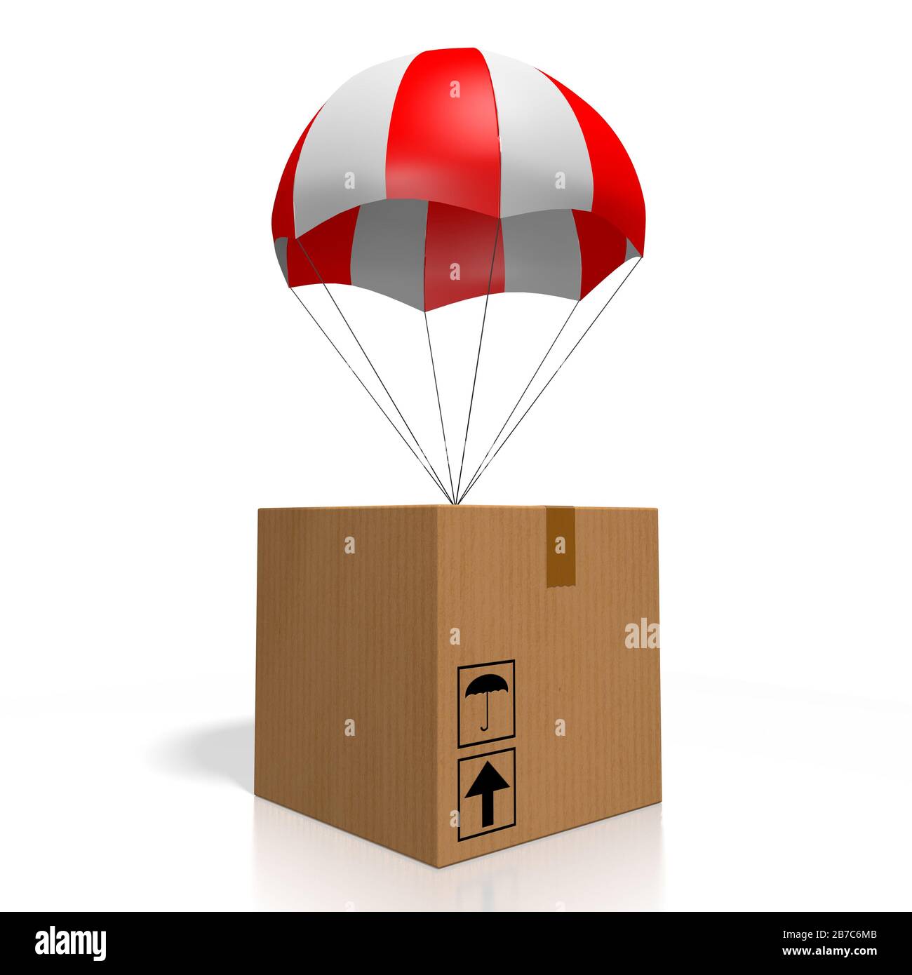 Parachute, delivery concept - 3D rendering Stock Photo - Alamy