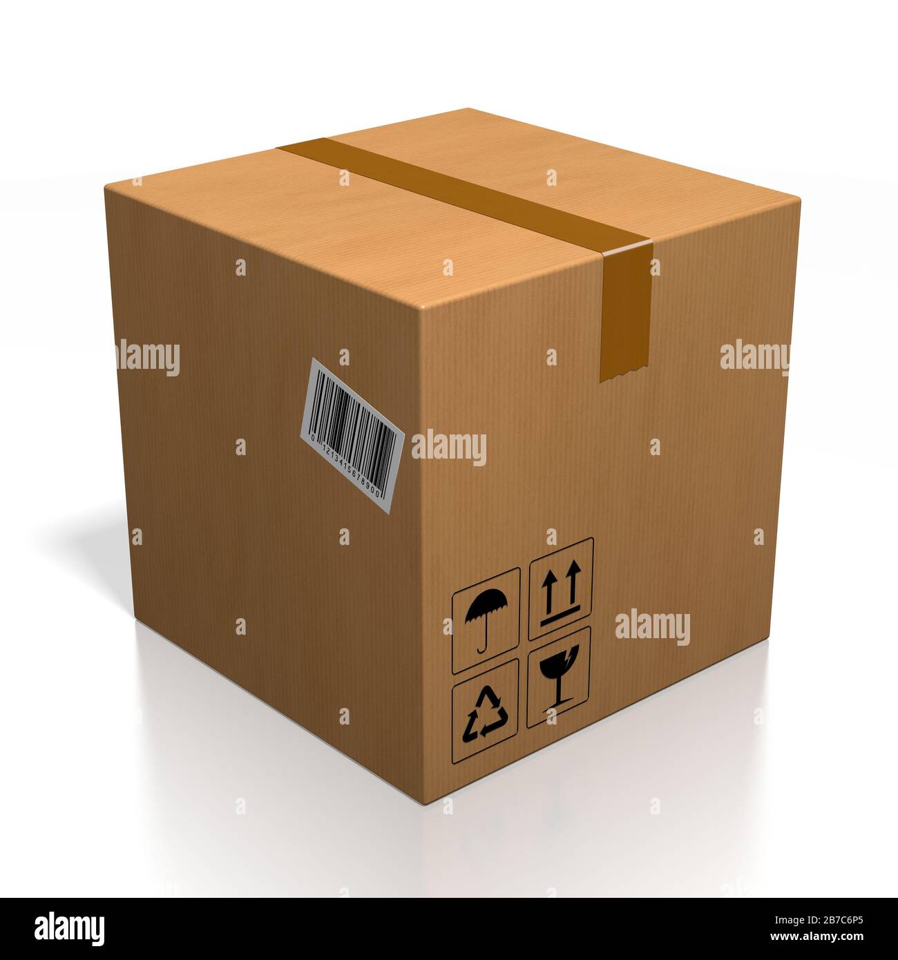 Parcel isolated on white background - 3D rendering Stock Photo - Alamy