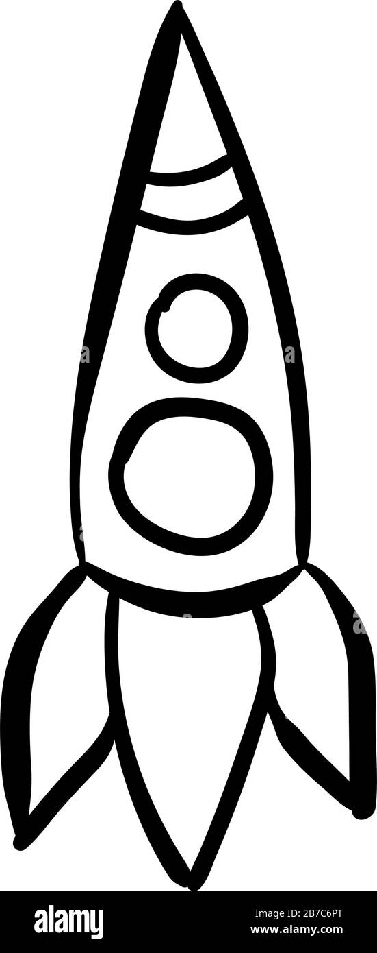 Space rocket. Vector doodle illustration. Isolated on white Stock ...