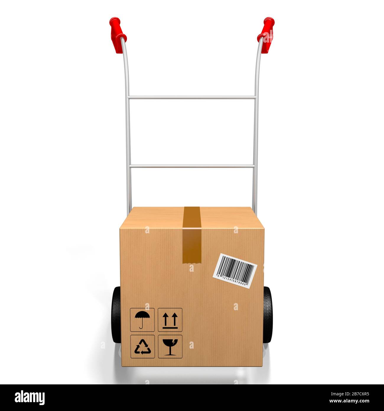 Hand cart shipping box hi-res stock photography and images - Alamy