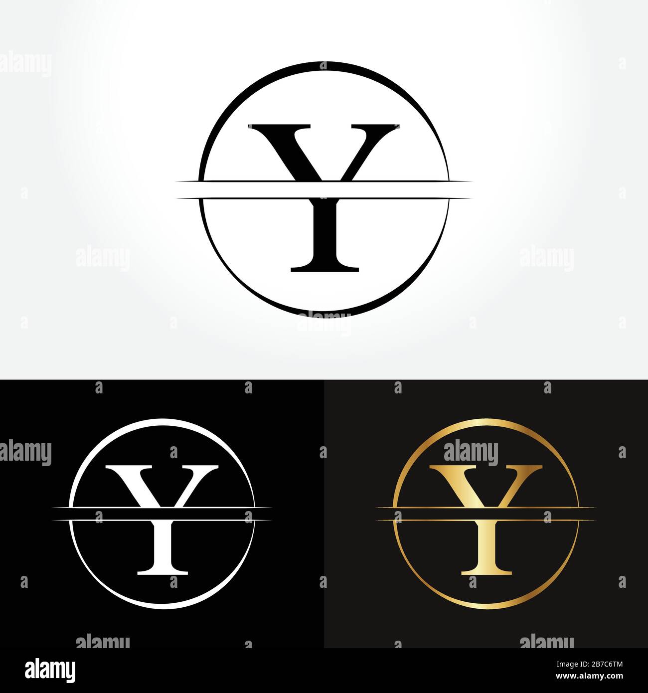 Initial Circle Letter Y Logo Design Business Vector Template. Creative ...