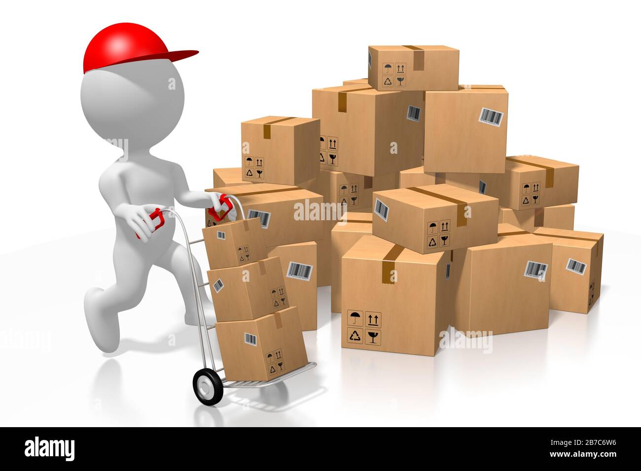 Courier, package delivery concept - 3D rendering Stock Photo - Alamy