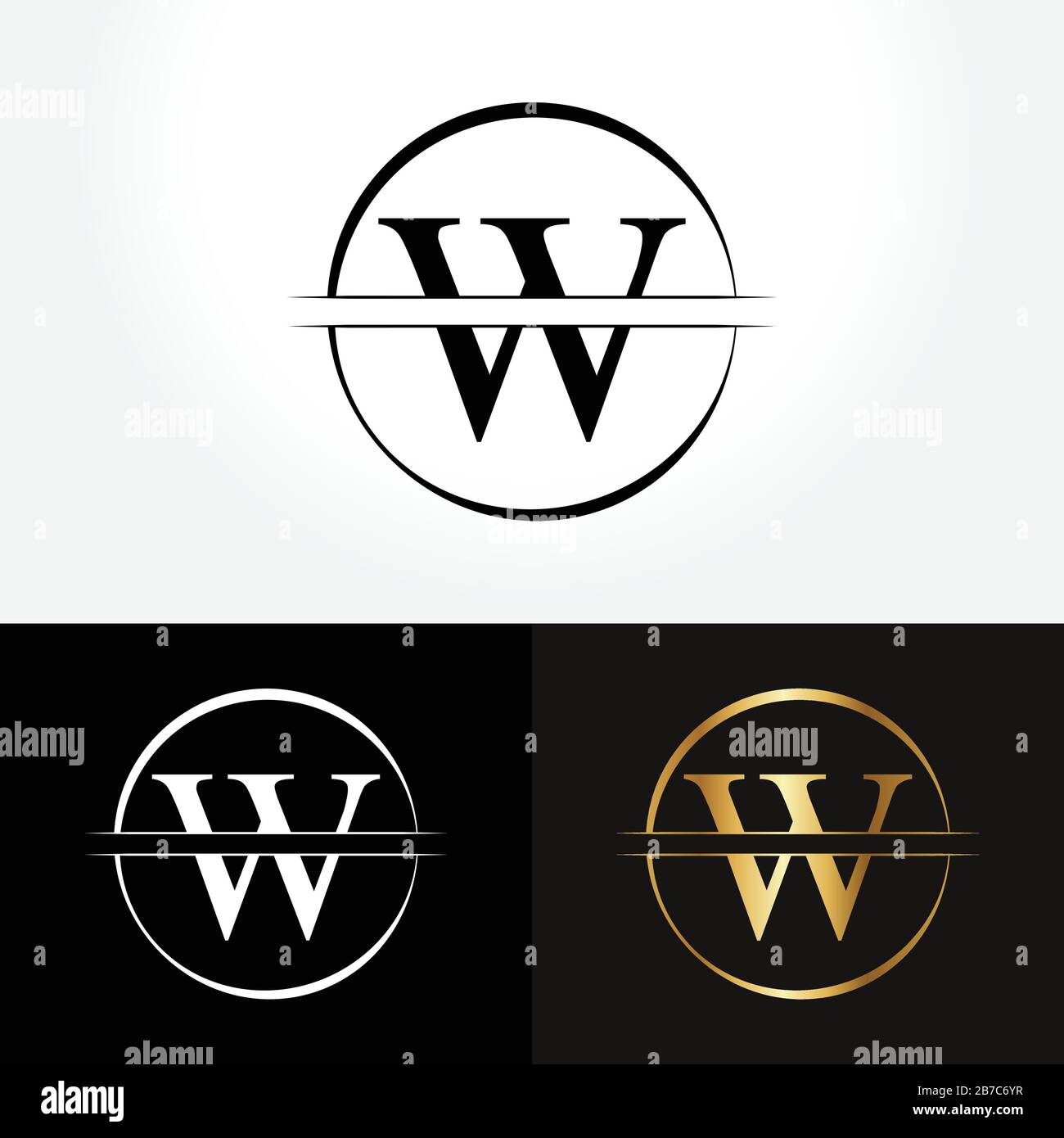 Initial Circle Letter W Logo Design Business Vector Template. Creative ...