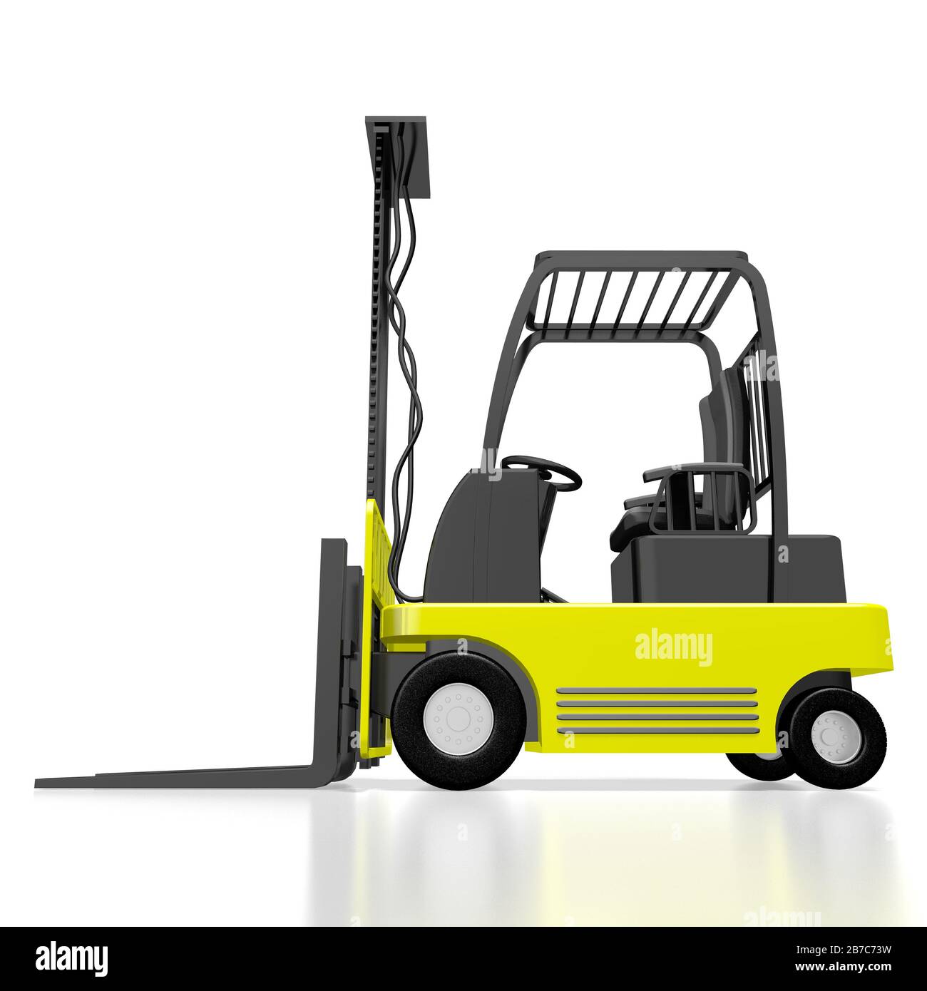 Forklift machine - 3D rendering Stock Photo - Alamy