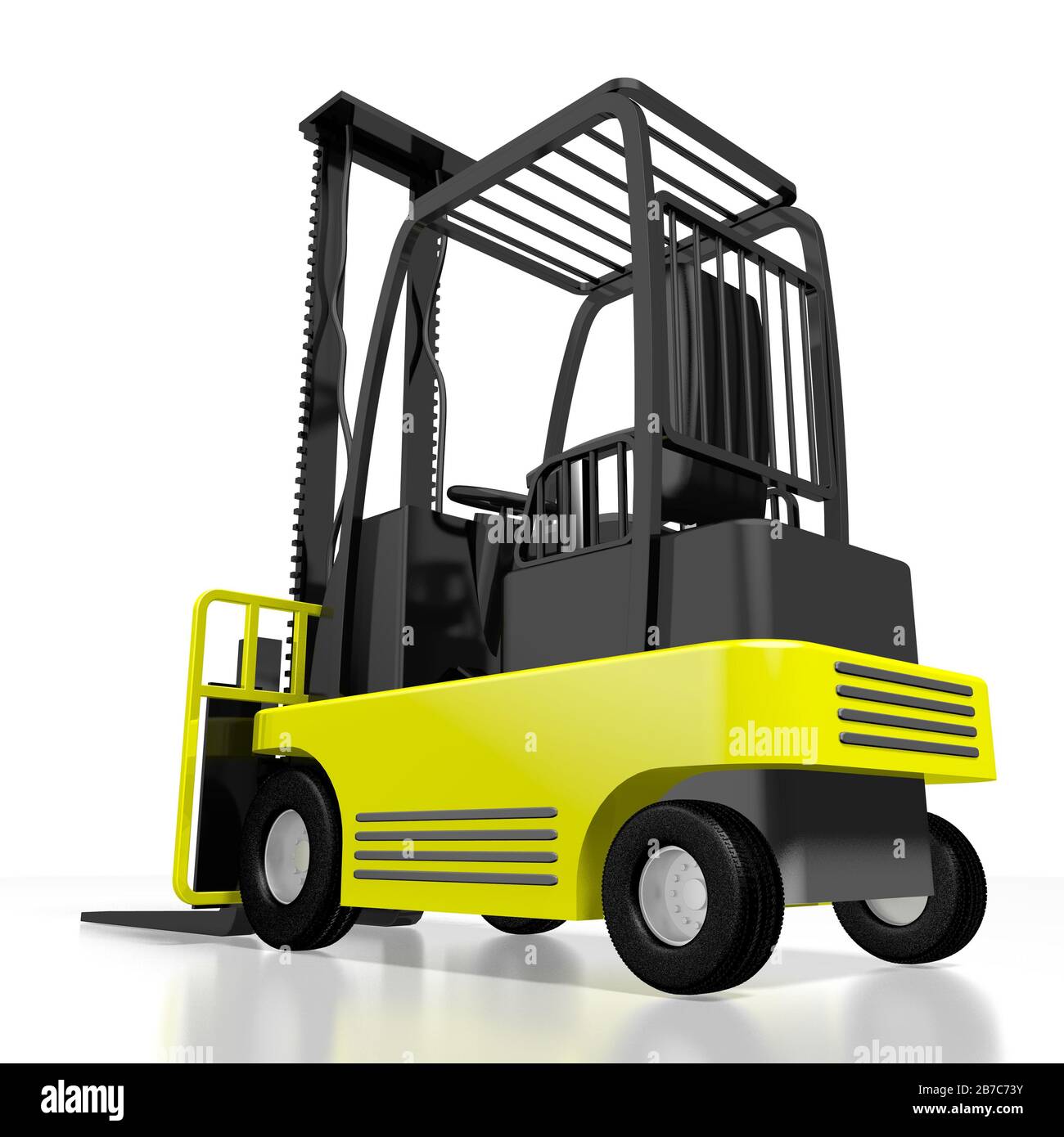 Forklift machine - 3D rendering Stock Photo - Alamy