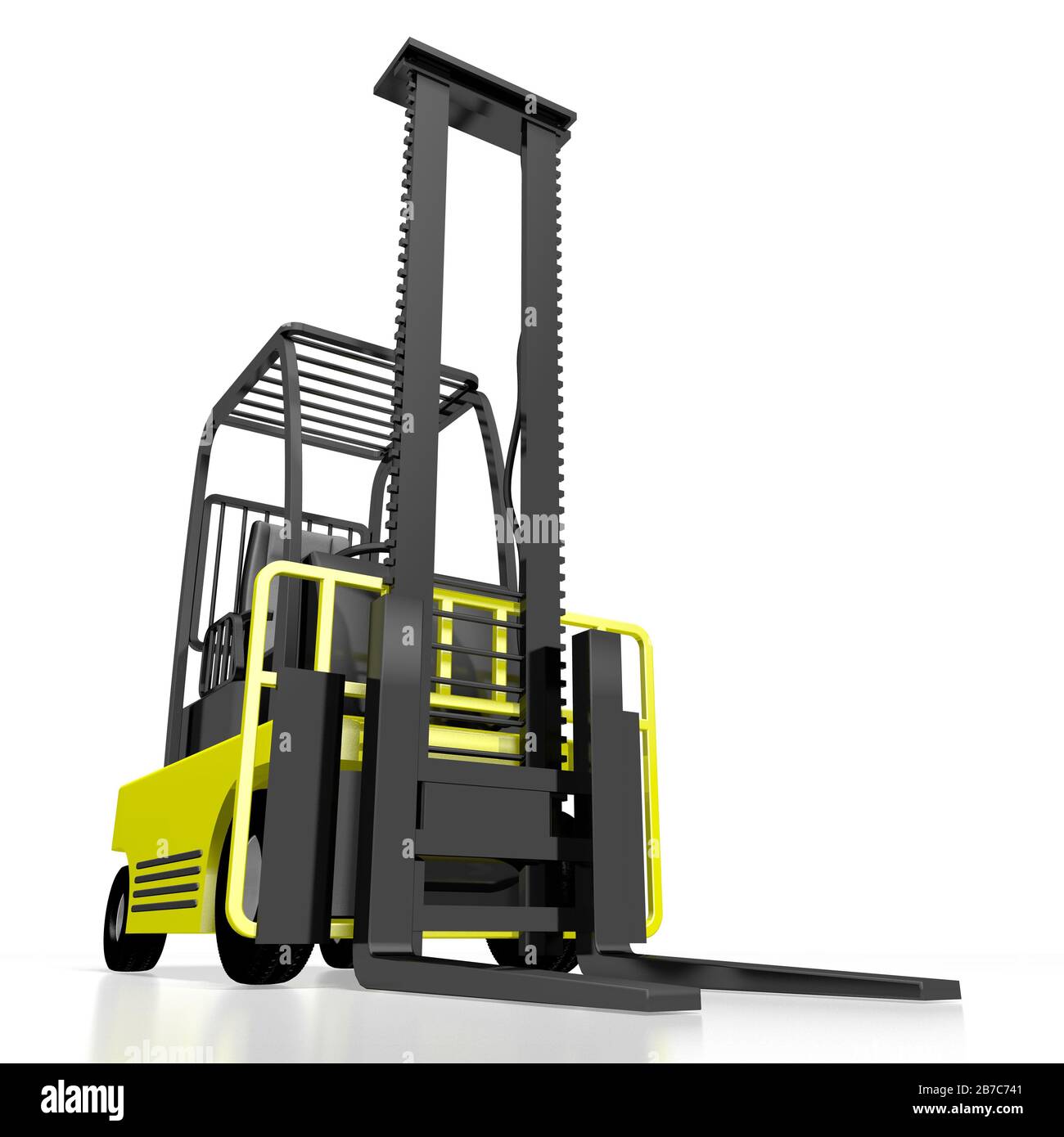 Forklift machine - 3D rendering Stock Photo - Alamy