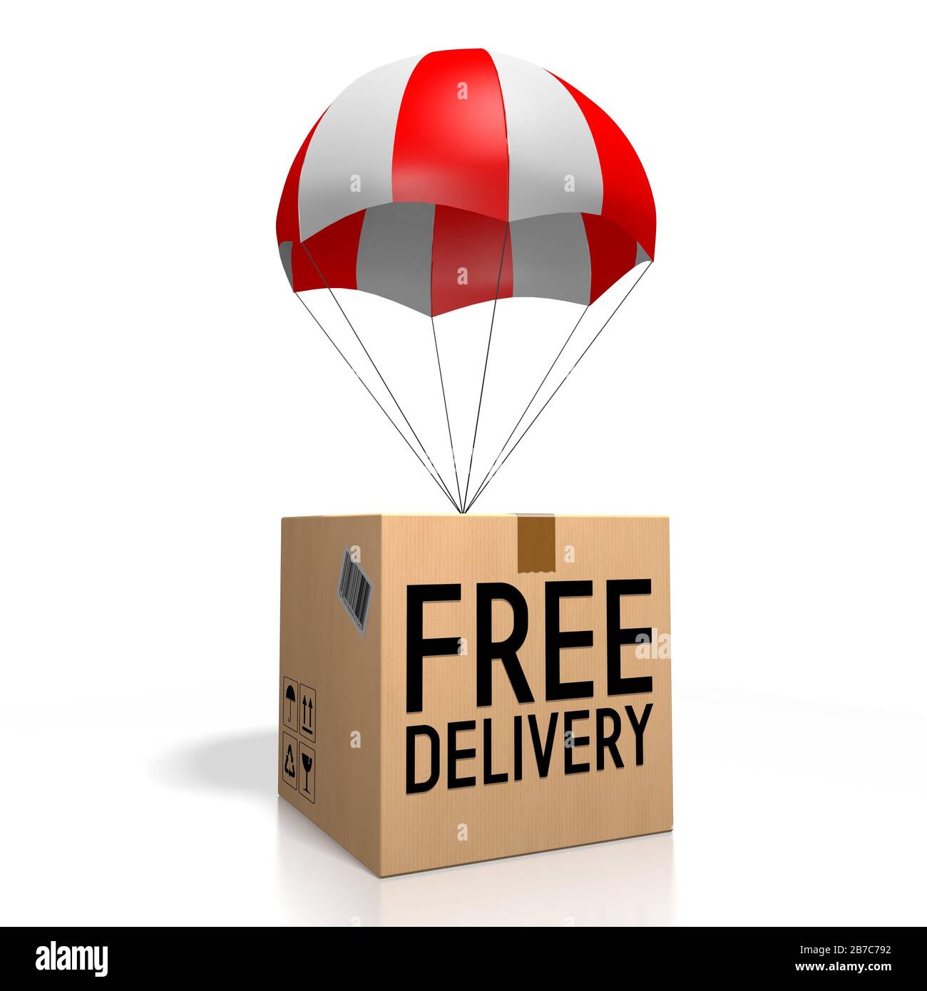 Free package delivery concept - 3D rendering Stock Photo - Alamy