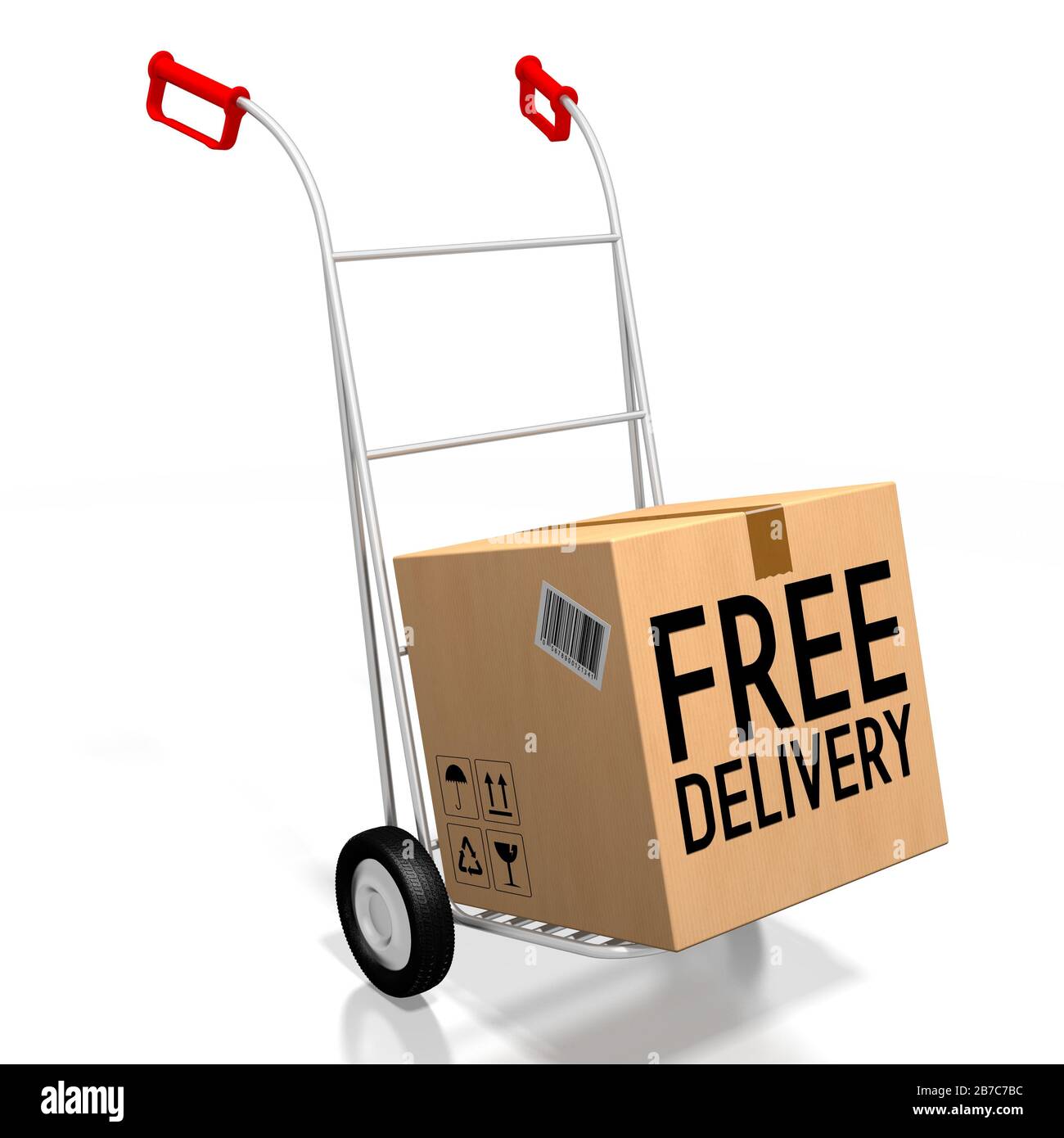 Free package delivery concept - 3D rendering Stock Photo - Alamy