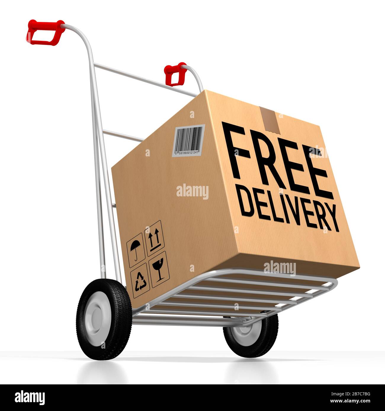 Free package delivery concept - 3D rendering Stock Photo - Alamy