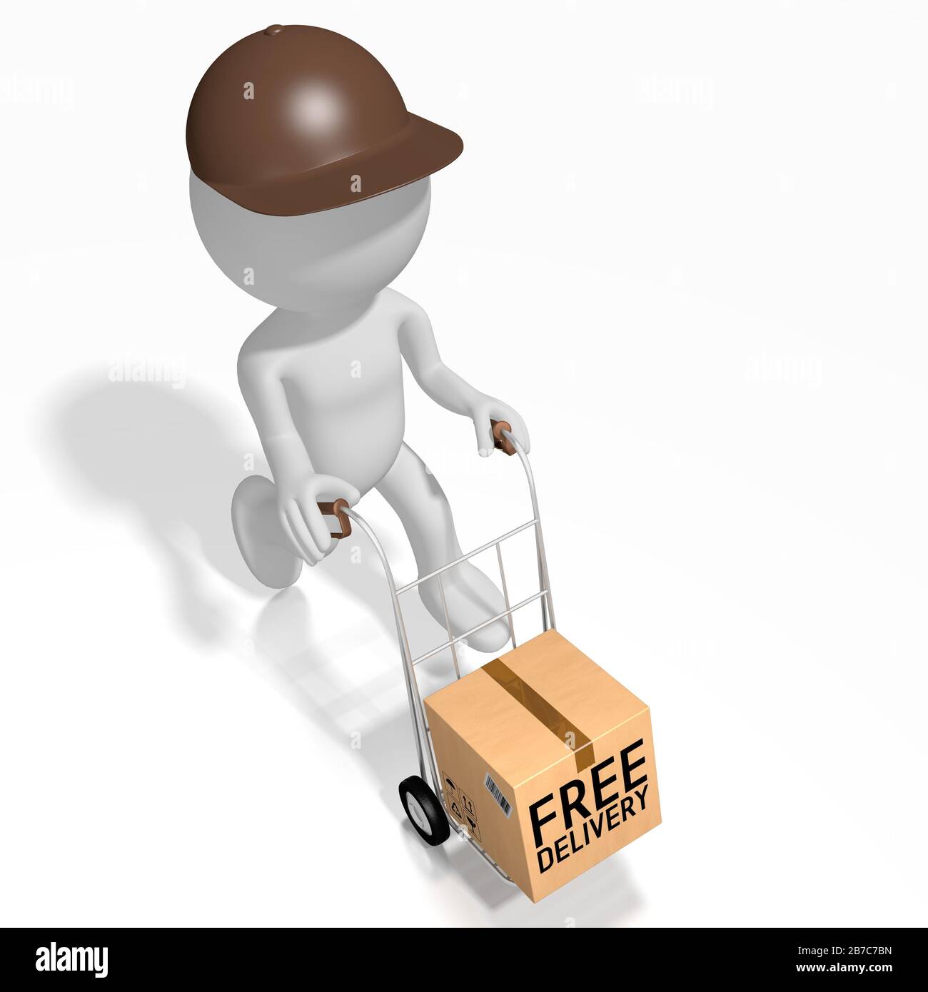 Free package delivery concept - 3D rendering Stock Photo - Alamy