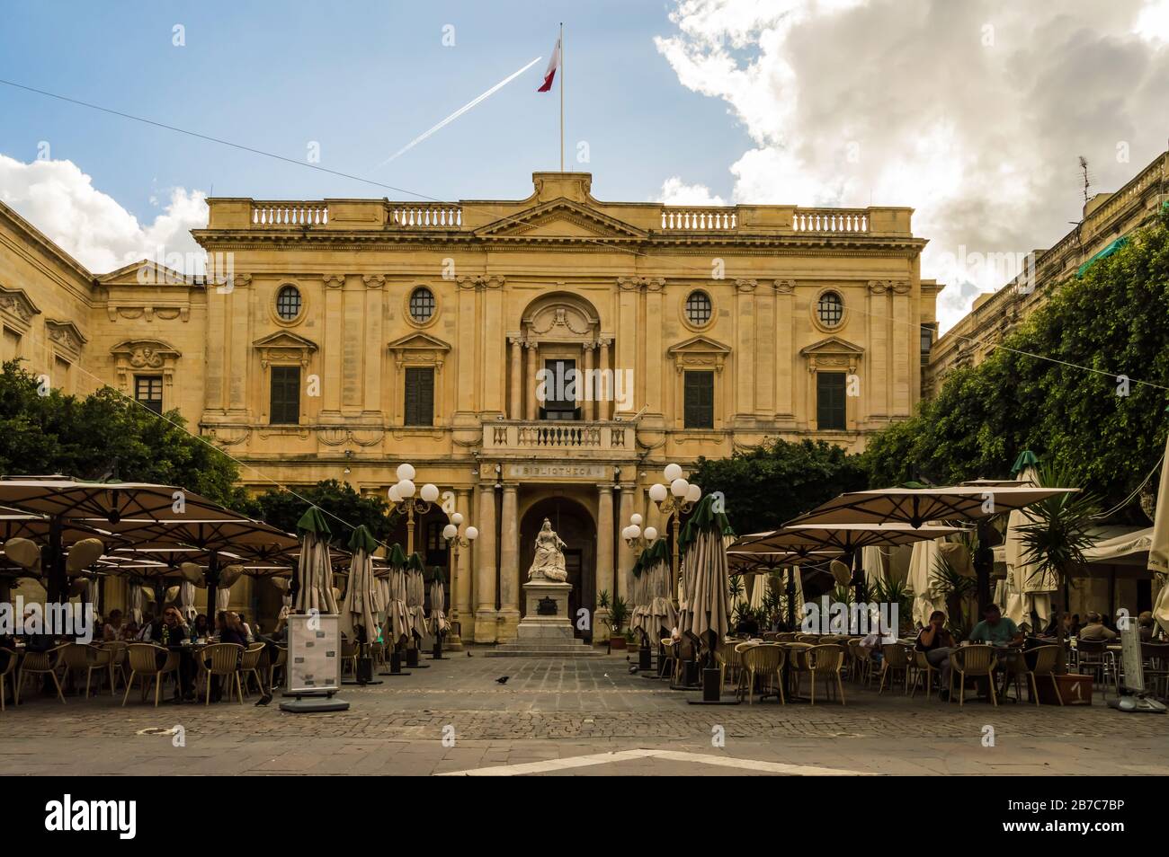 National Library of Valletta in full light in Malta Stock Photo - Alamy