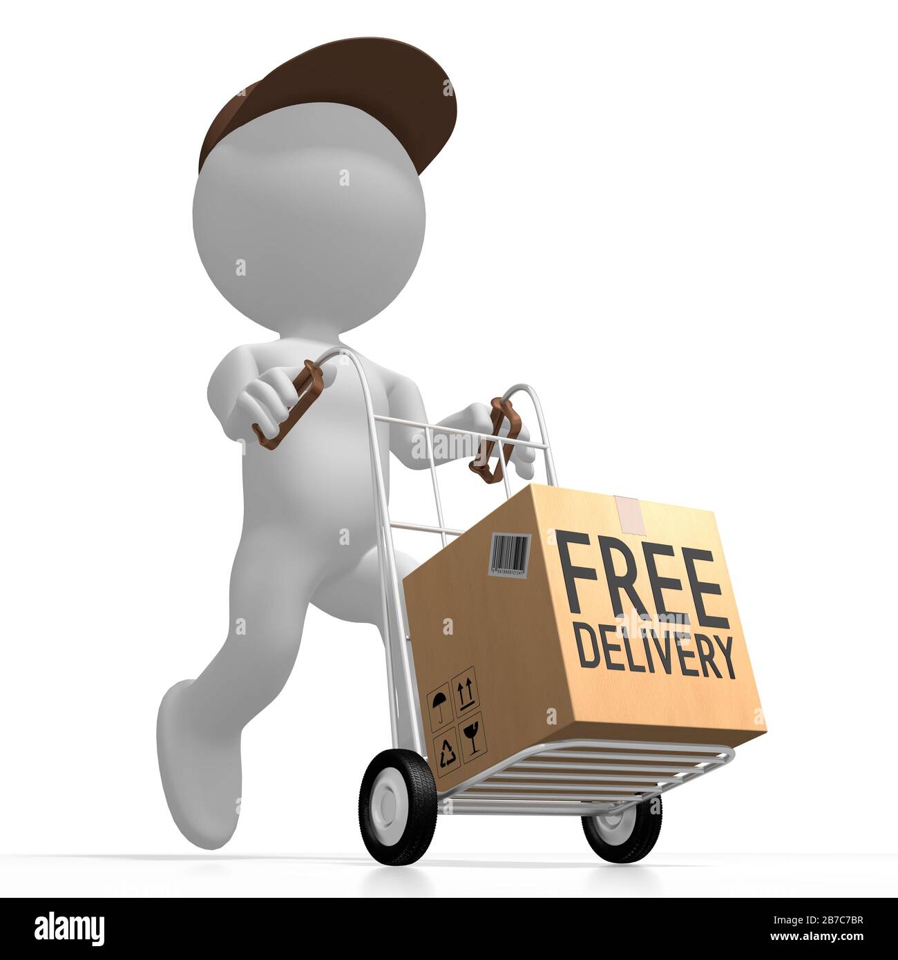 Free package delivery concept - 3D rendering Stock Photo - Alamy