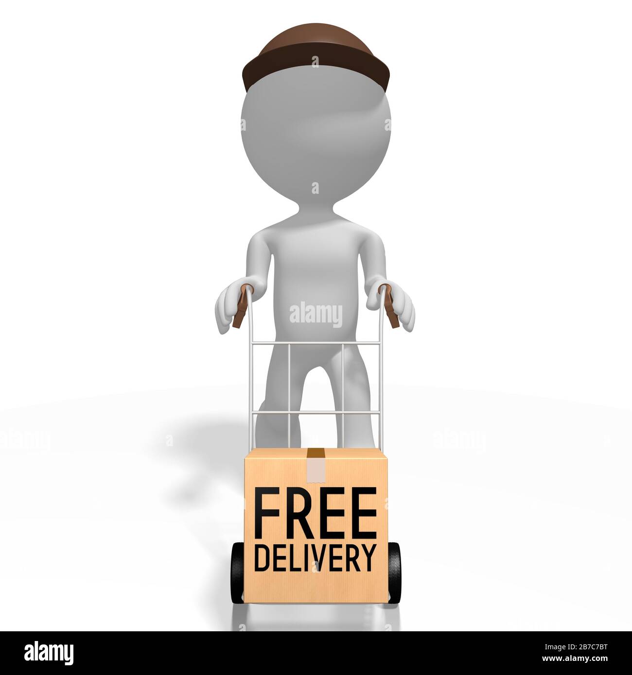 Free package delivery concept - 3D rendering Stock Photo - Alamy