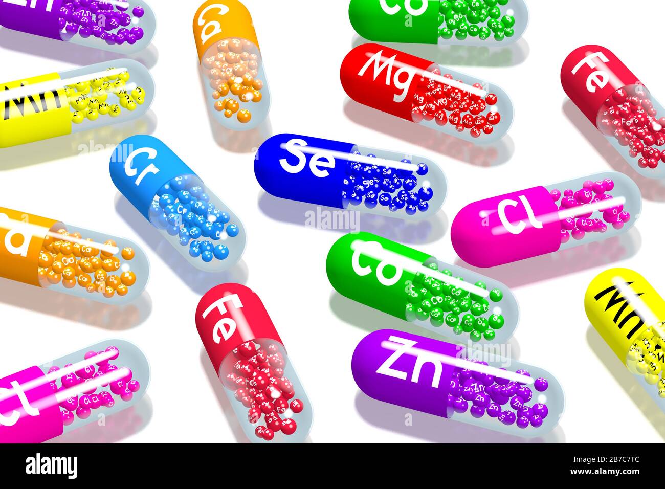 Vitamins concept - colorful pills Stock Photo - Alamy