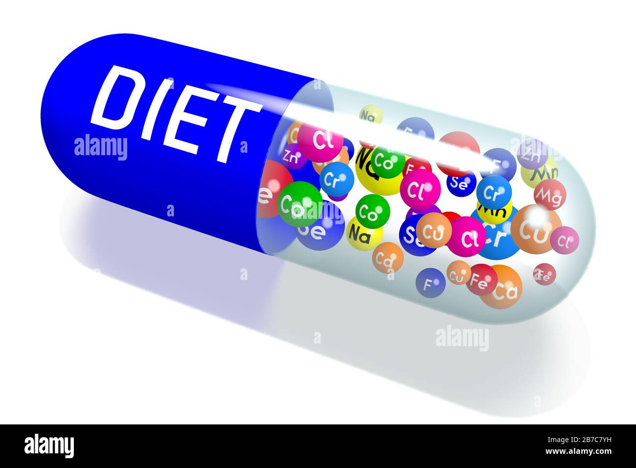 Diet concept - blue capsule Stock Photo - Alamy