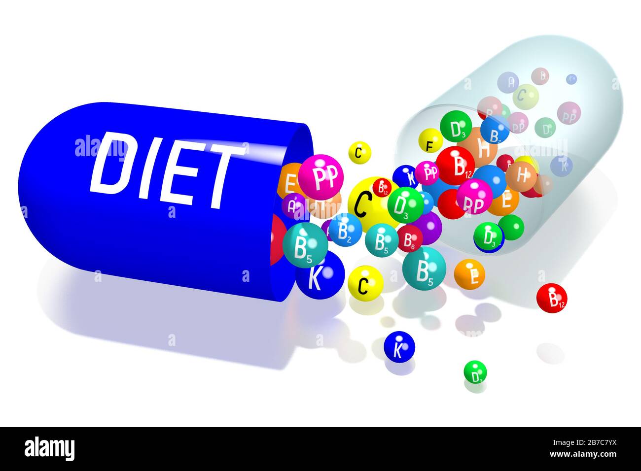 Diet concept - blue capsule Stock Photo - Alamy