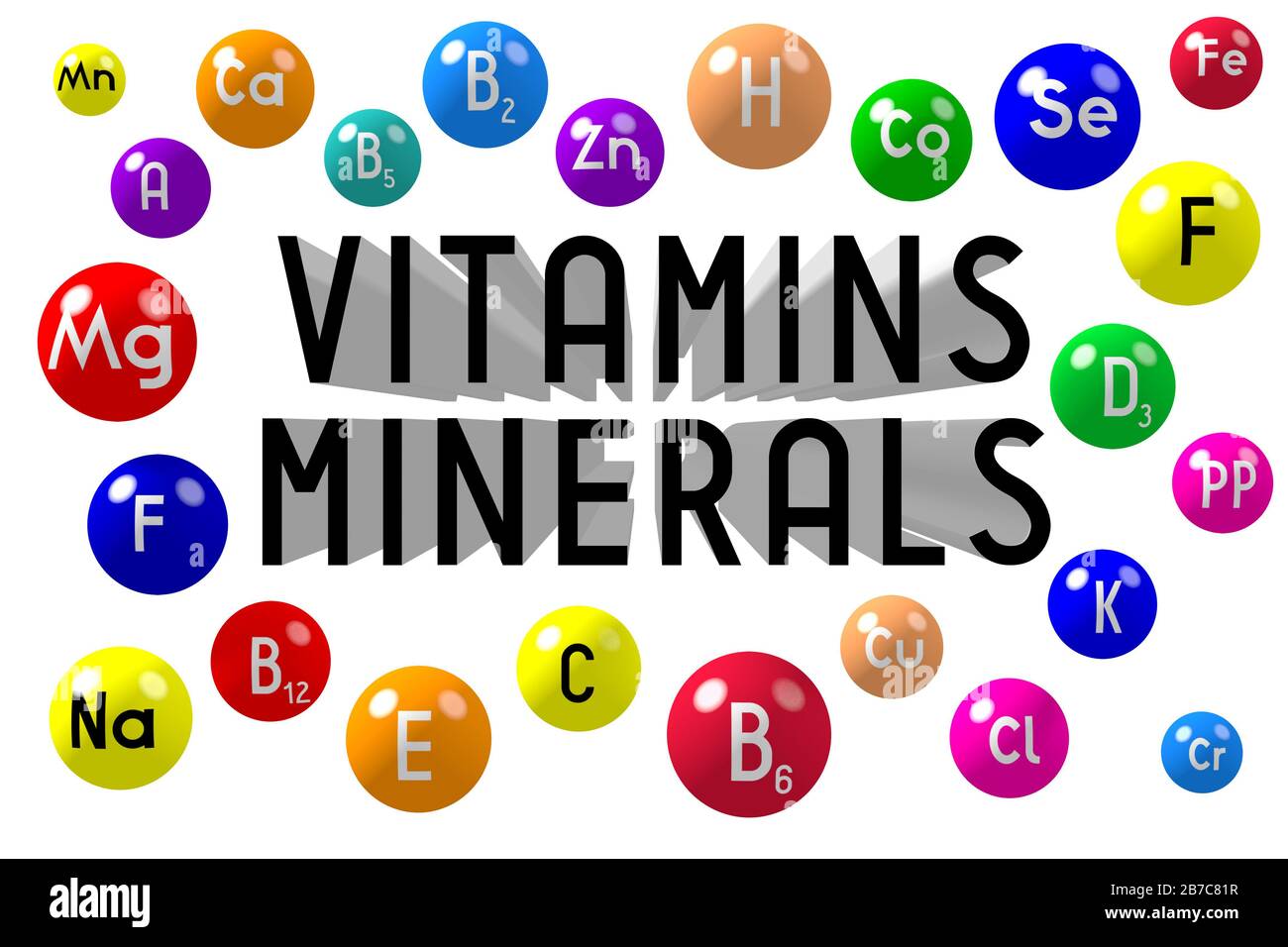 Vitamins and minerals concept Stock Photo - Alamy