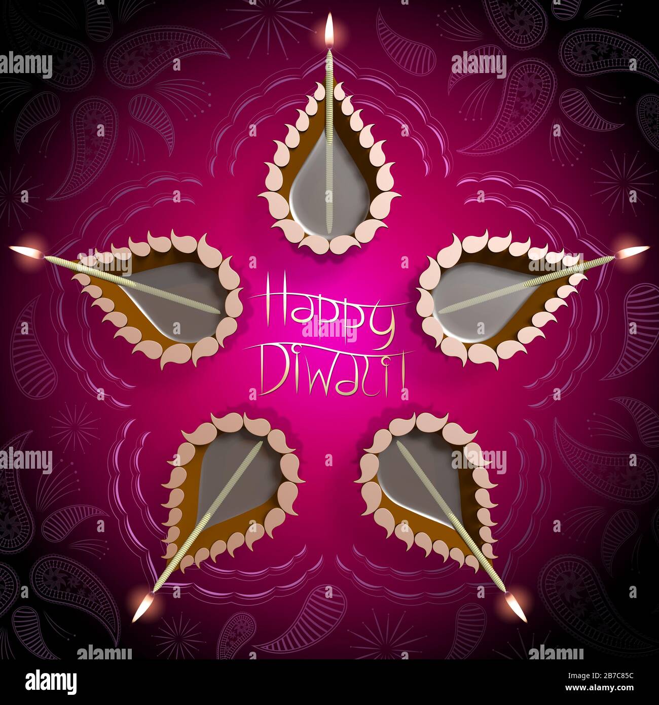 Happy Diwali/ Deepavali - card/ illustration Stock Photo - Alamy