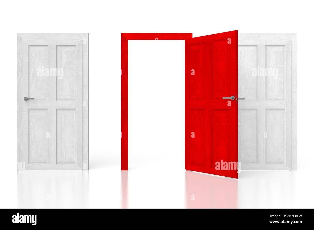 3D three doors concept Stock Photo - Alamy