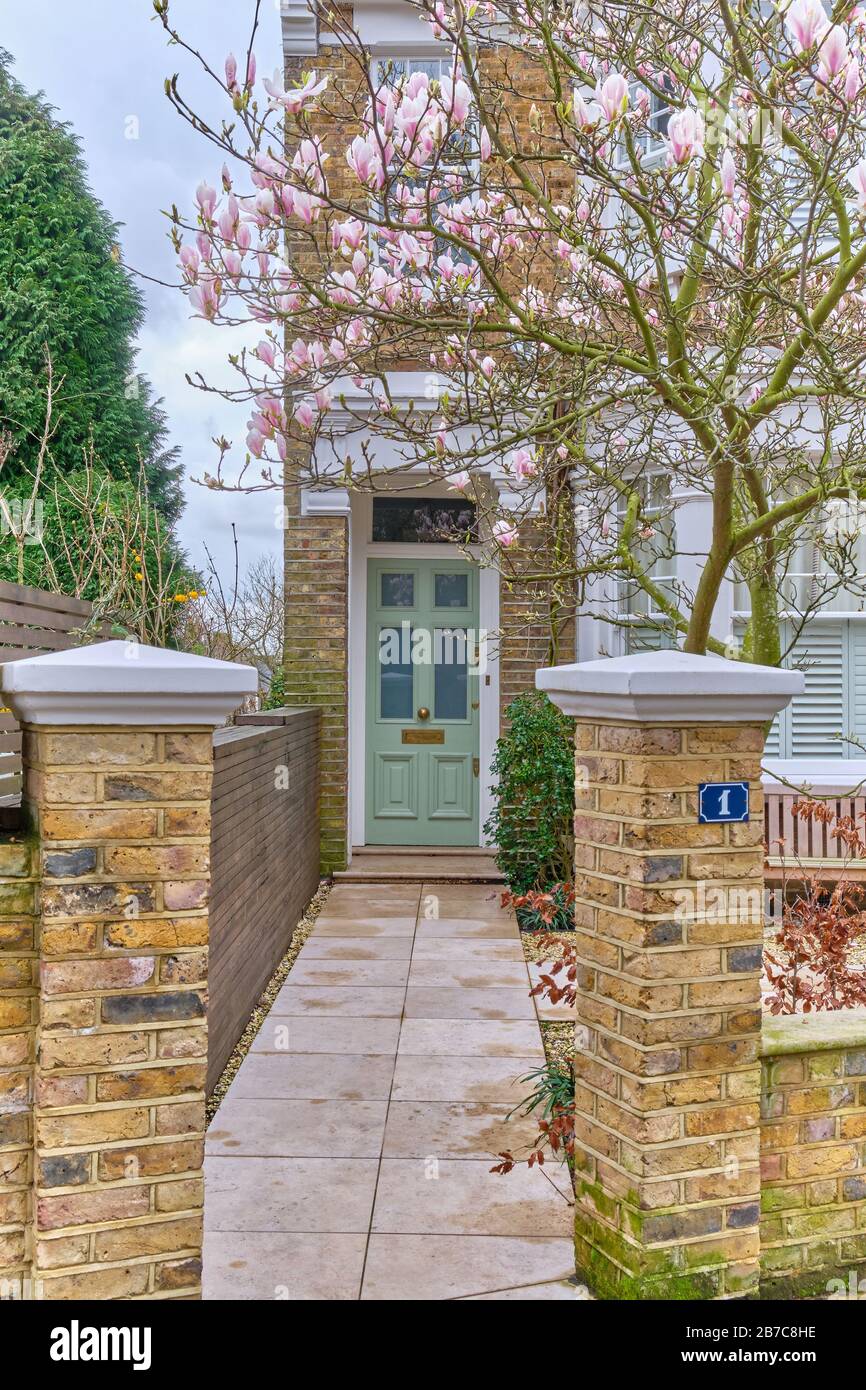 Entrance to a house number one on Dunmore Road Stock Photo - Alamy