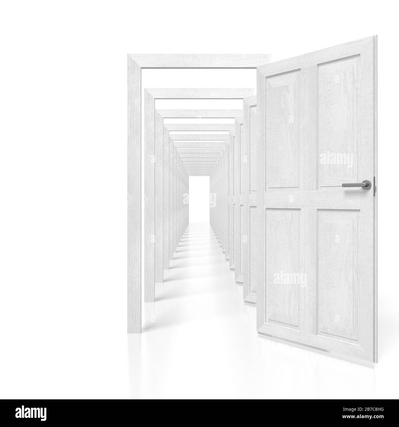 3D open doors concept Stock Photo - Alamy