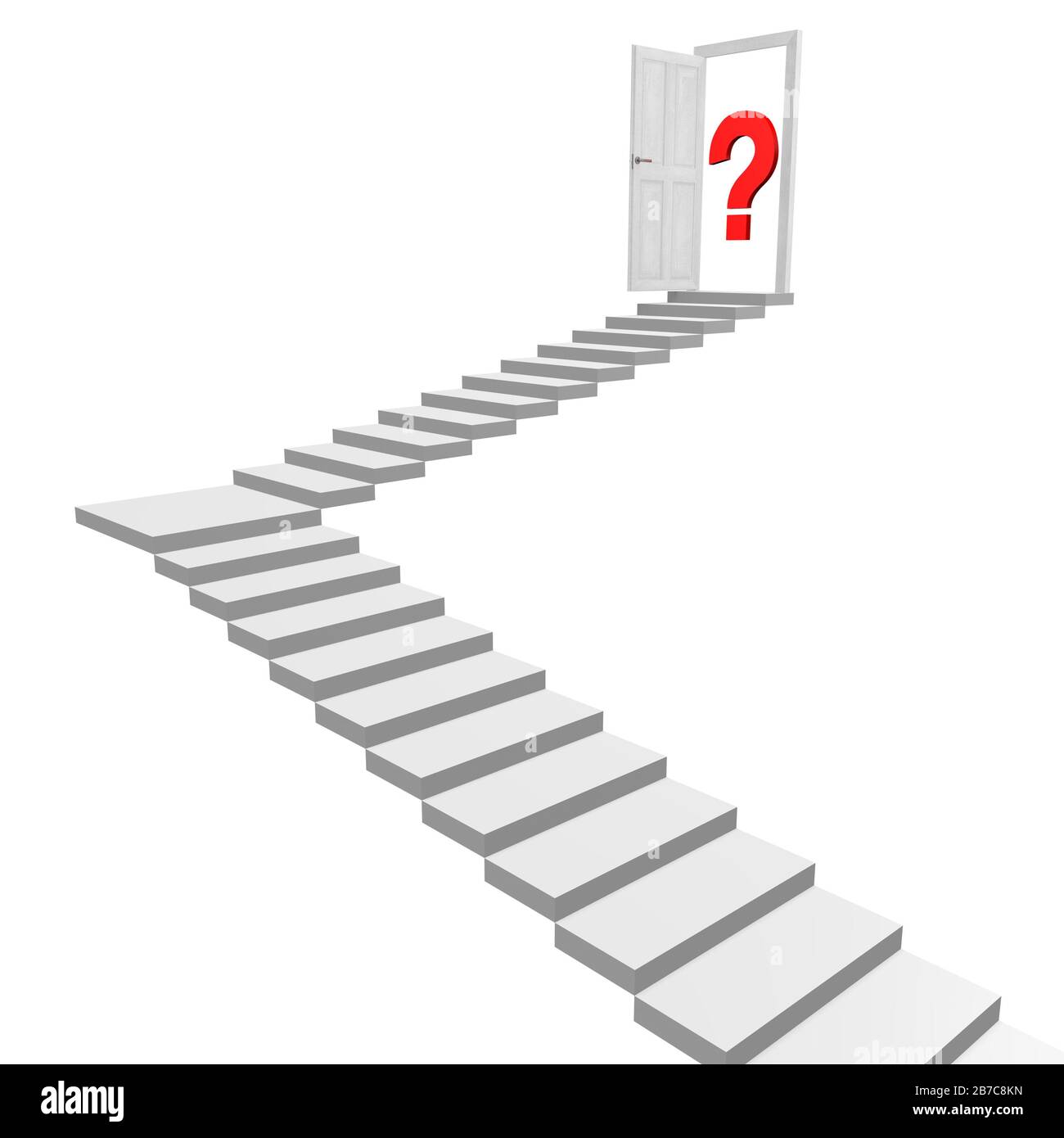 3D door, question mark concept Stock Photo - Alamy