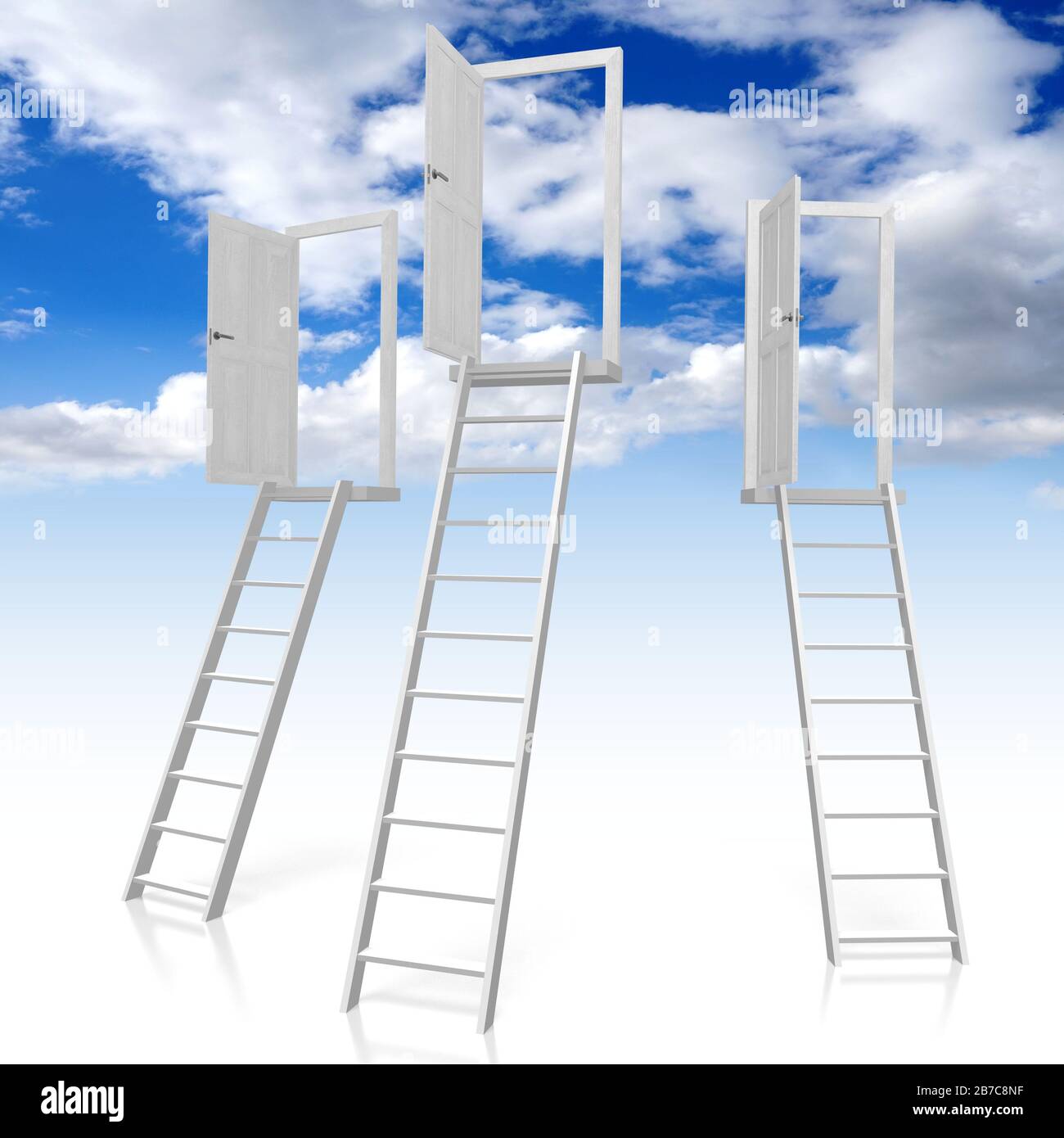 3D ladder to heaven concept Stock Photo - Alamy