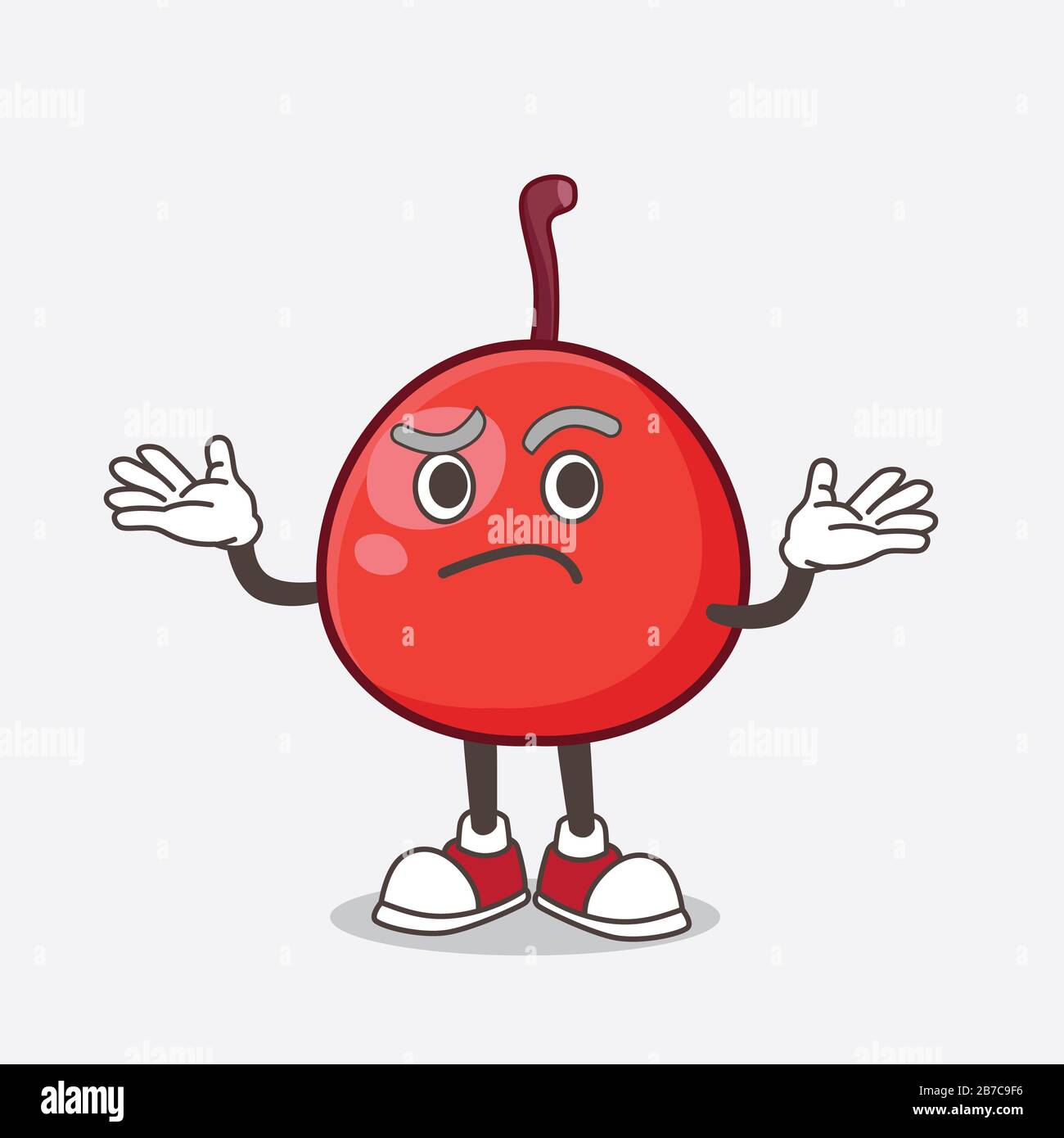 A picture of Red Berry cartoon mascot character in comical grinning ...