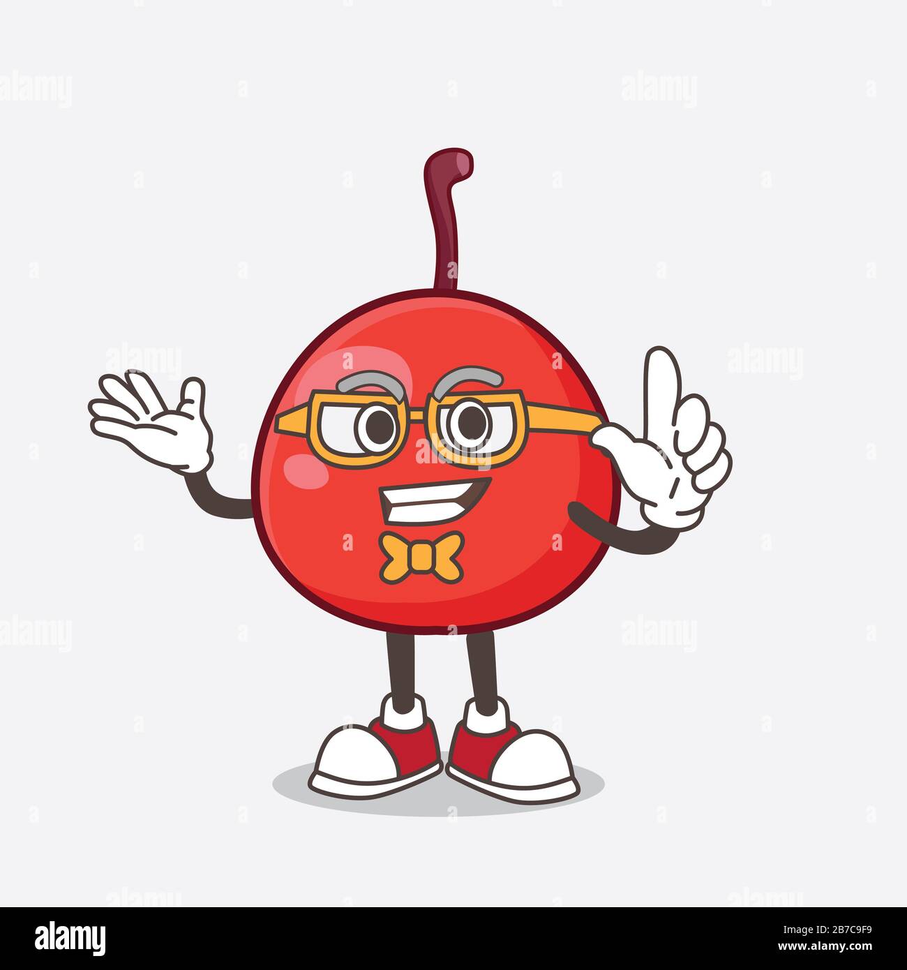 A picture of Red Berry cartoon mascot character in geek style Stock ...