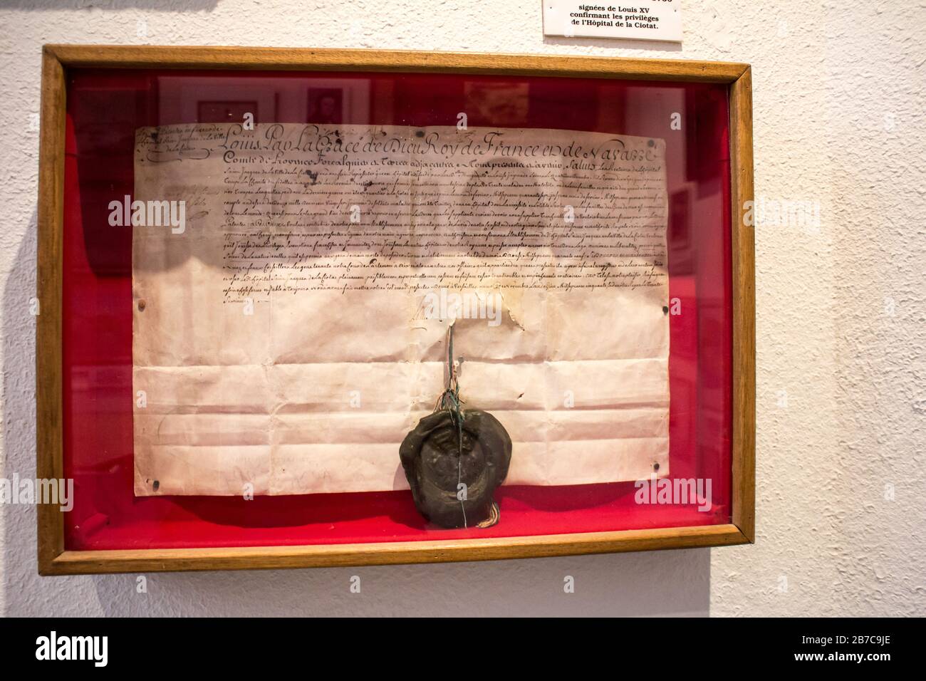 Musée Ciotaden,La Ciotat (13,France) Patent letter signed by Louis XV ...