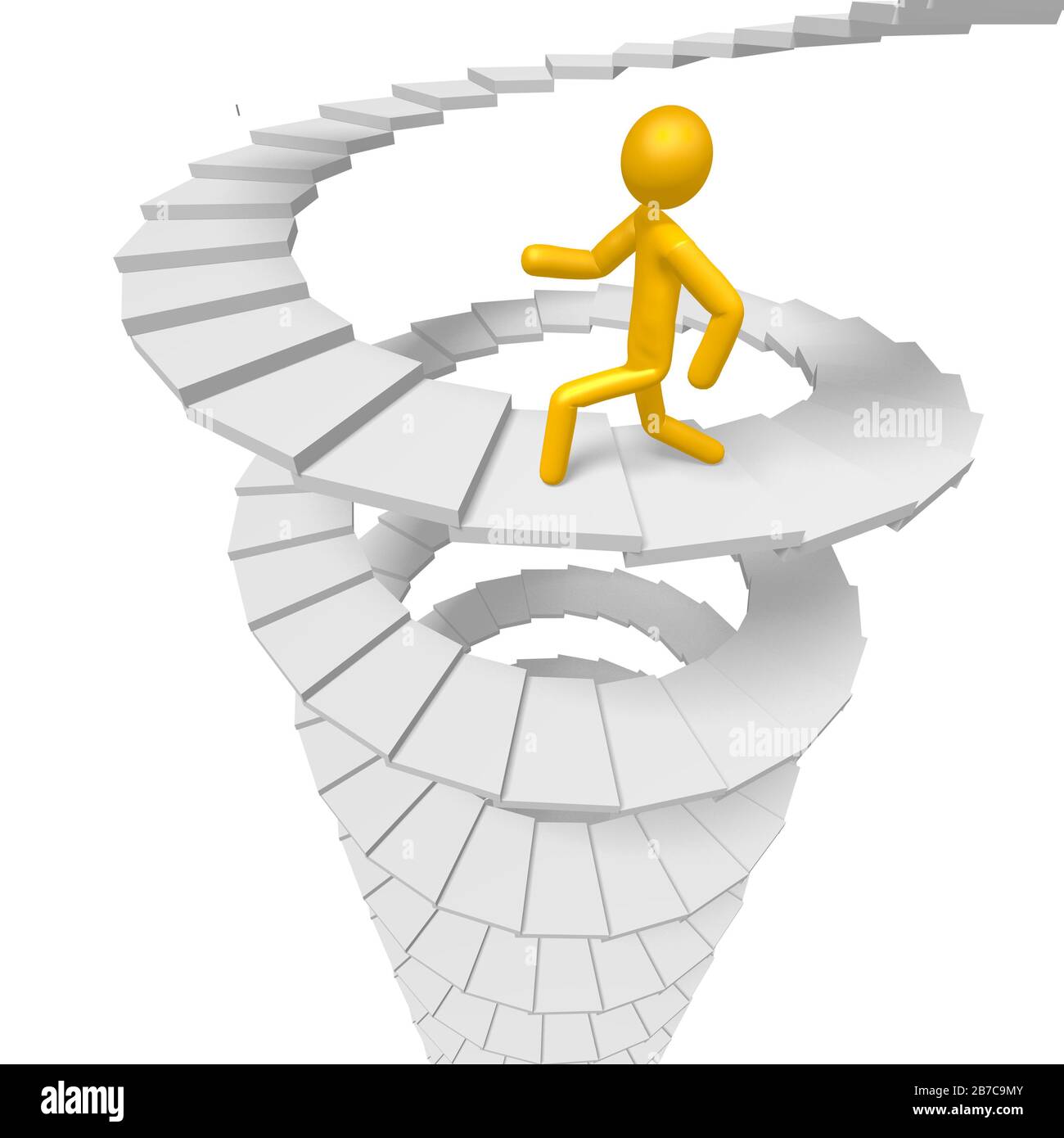 Cartoon man climbing stairs hi-res stock photography and images - Alamy