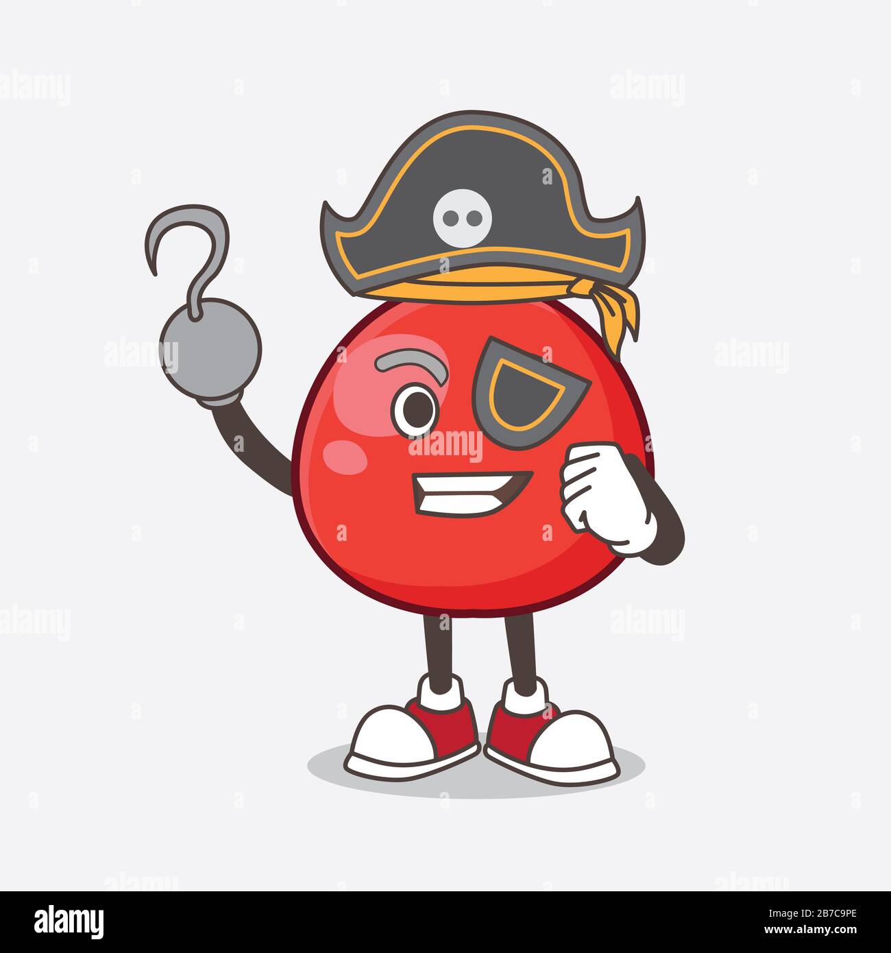 A picture of Red Berry cartoon mascot character in pirate style and ...