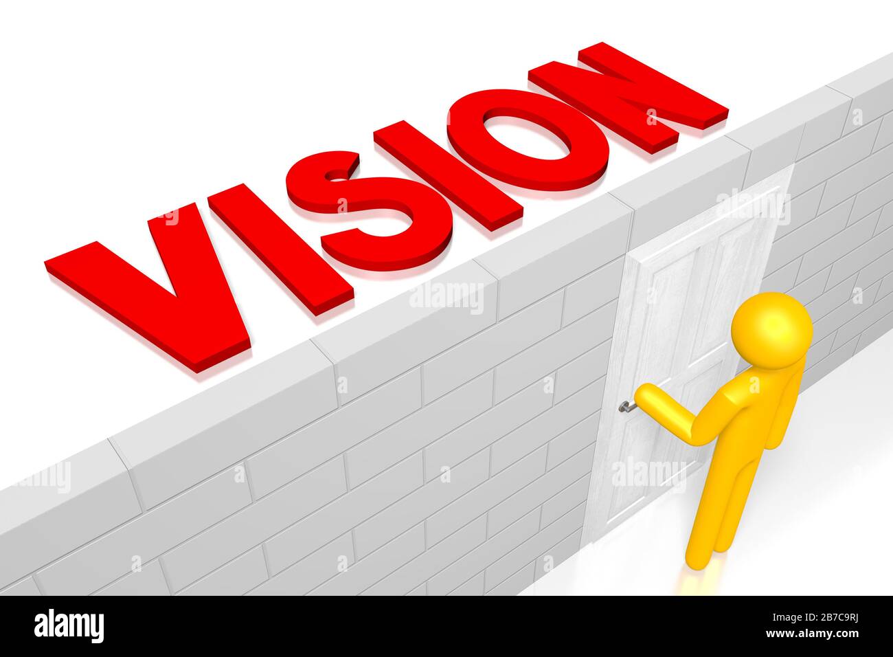 3D wall, door - vision concept Stock Photo - Alamy