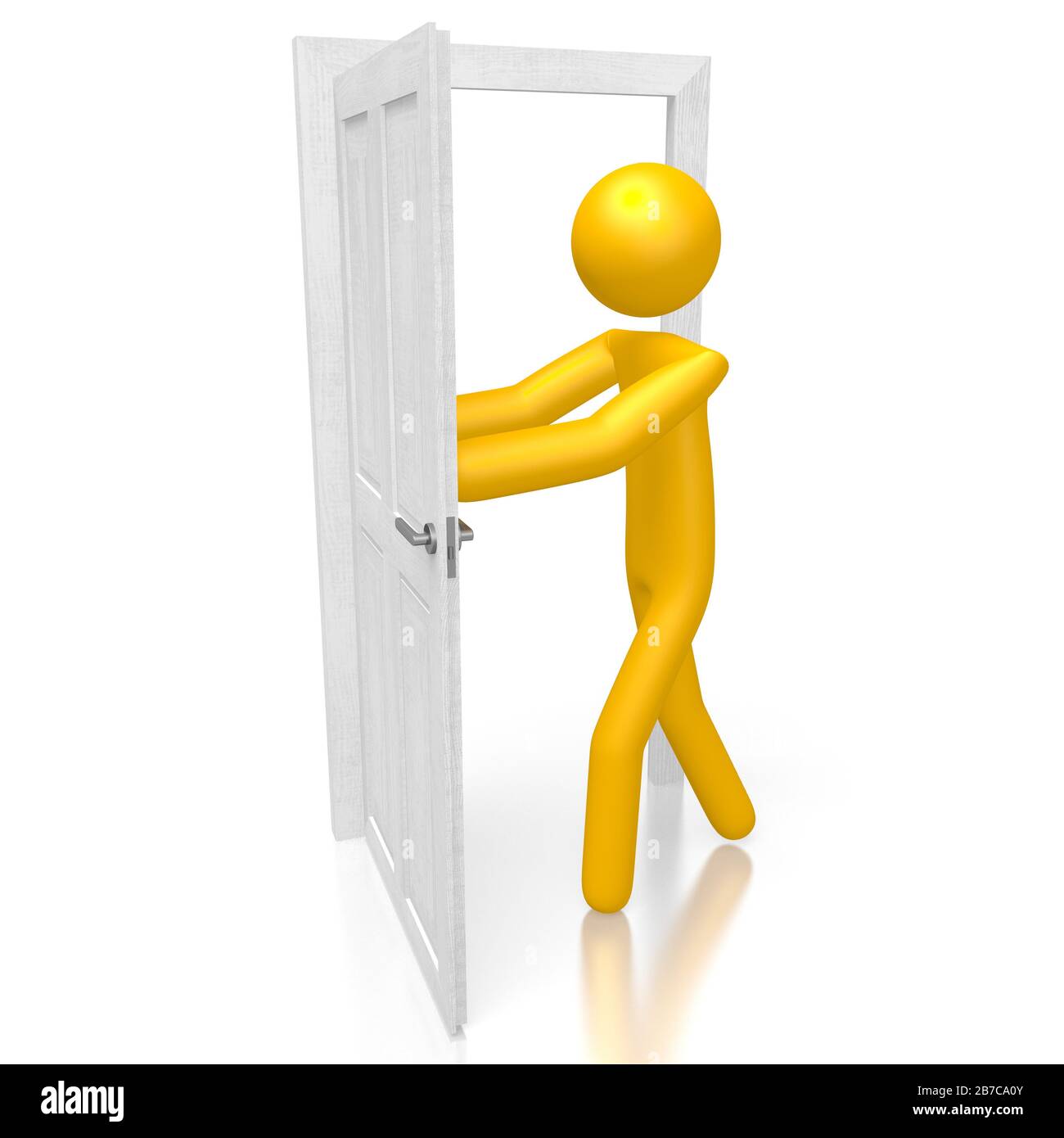 3D door opening concept Stock Photo - Alamy