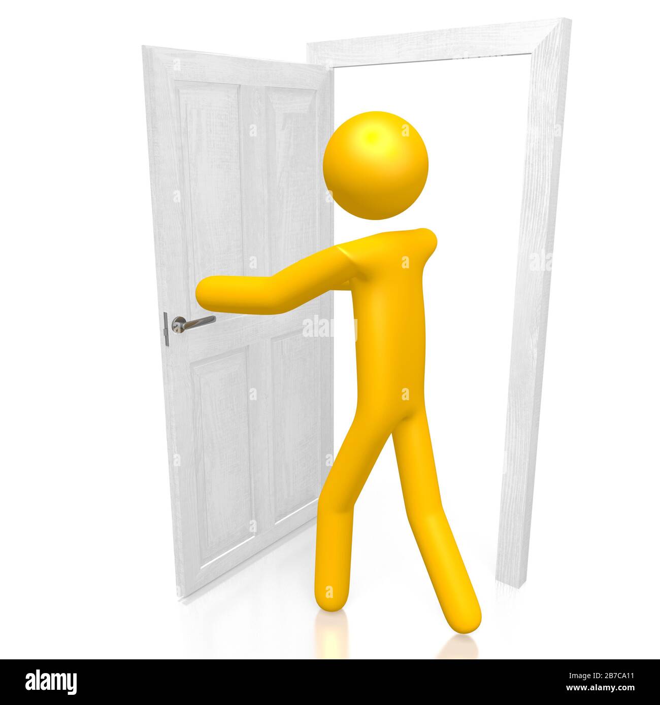 3D door opening concept Stock Photo - Alamy
