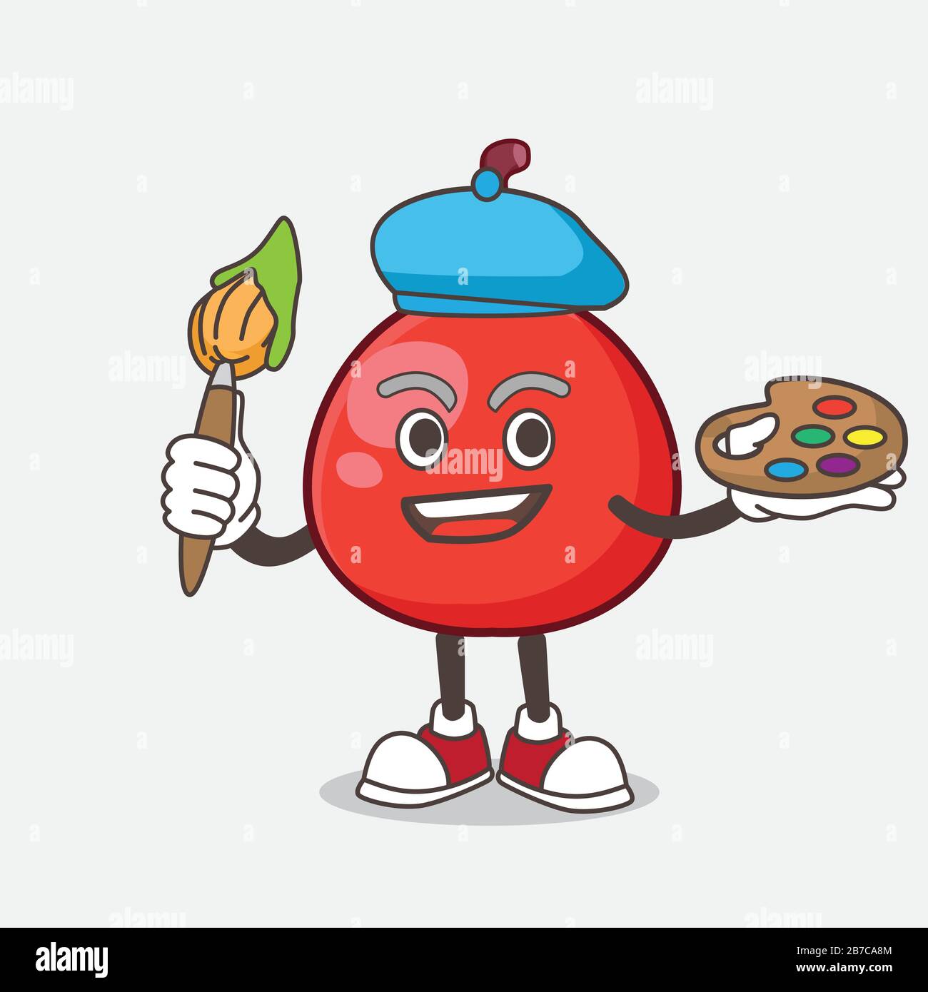 An illustration of Red Berry vector cartoon mascot character with ...