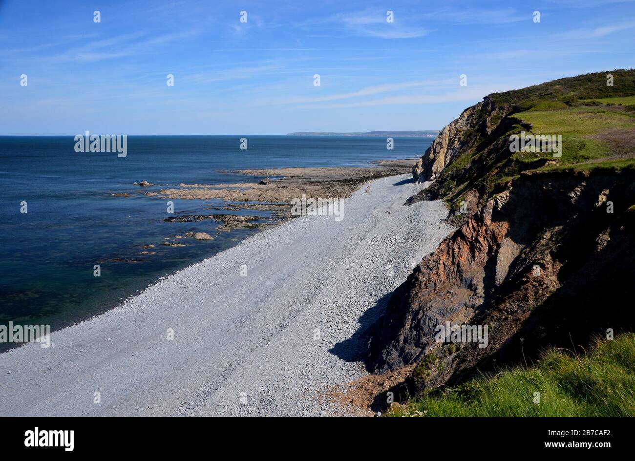 The Pebble Beach Below Abbotsham Cliff from near the Summit of ...