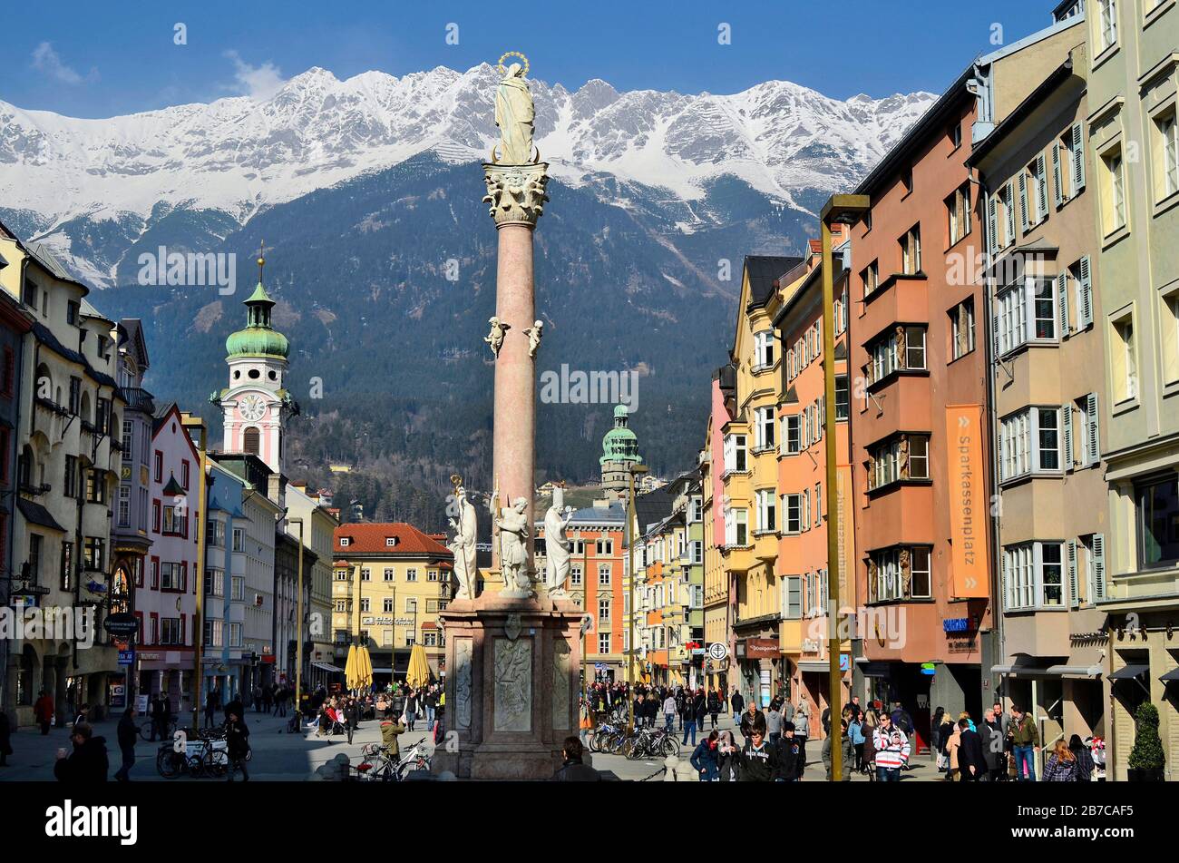 Innsbruck, Austria - March 2nd 2011: Crowd of unidentified people at ...