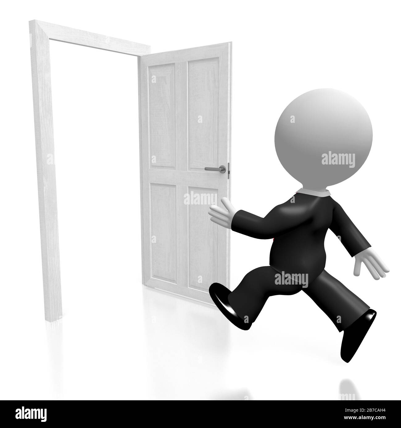 3D illustration - door, businessman Stock Photo - Alamy