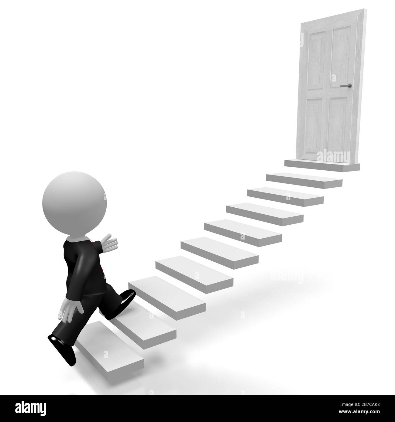 3D businessman, steps concept Stock Photo - Alamy