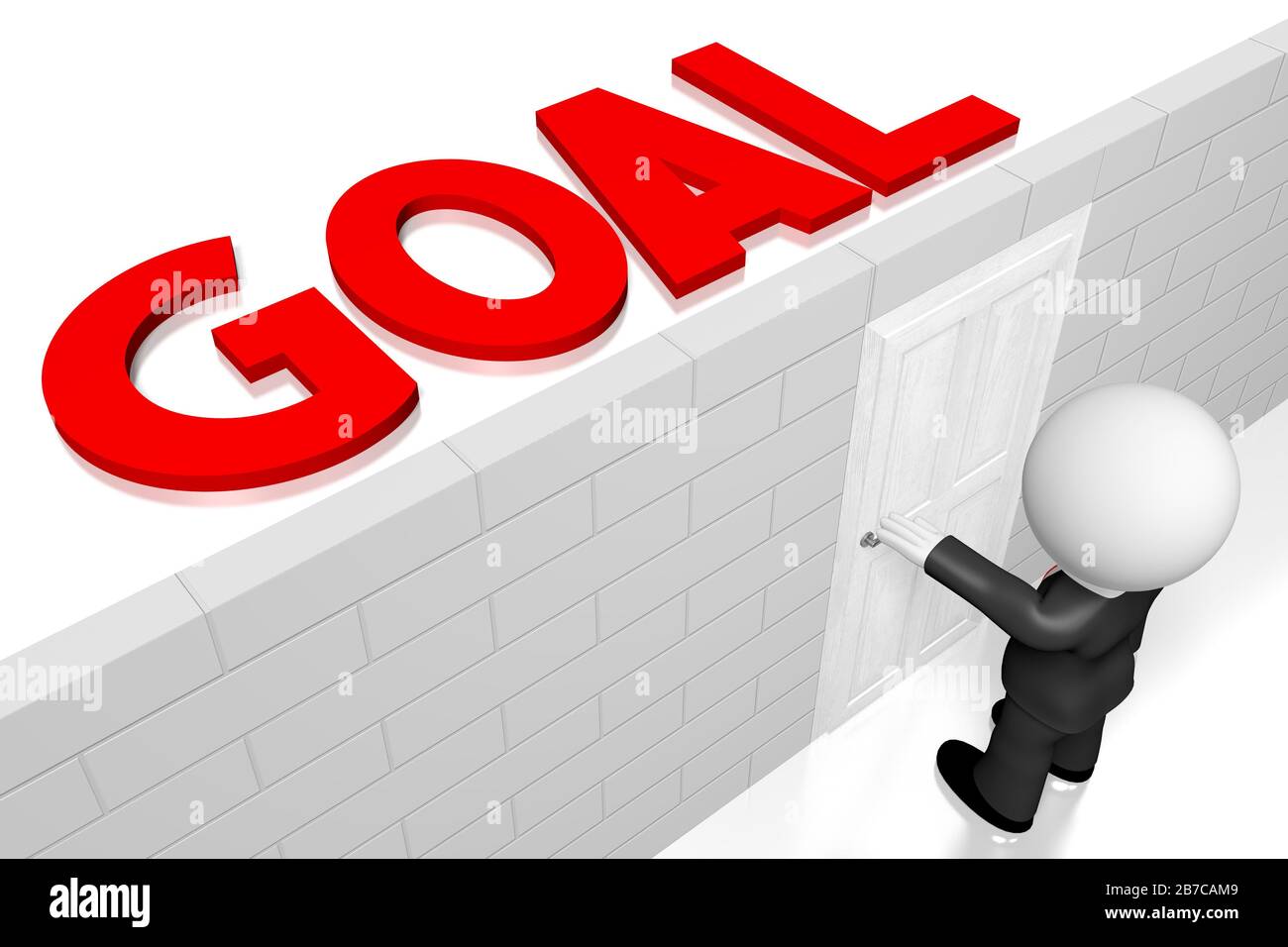 3D goal concept, businessman Stock Photo - Alamy