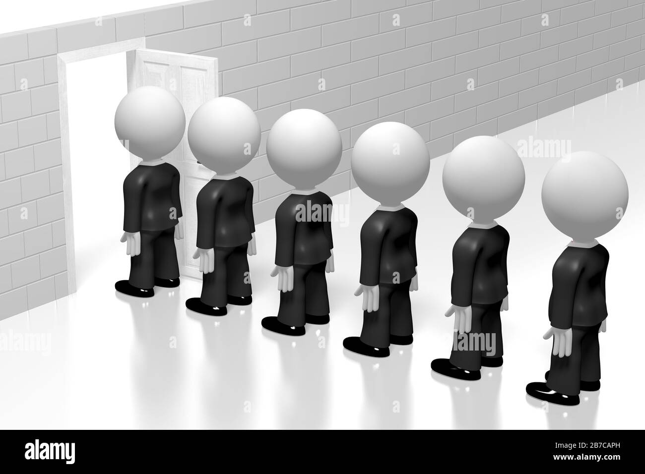 3D businessmen standing in queue Stock Photo - Alamy