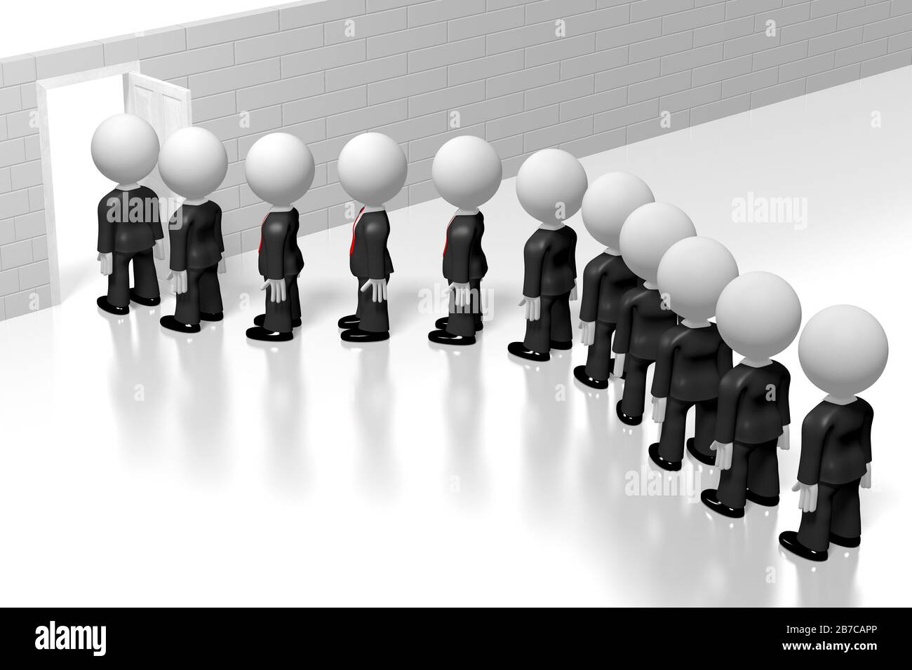 3D businessmen standing in queue Stock Photo - Alamy