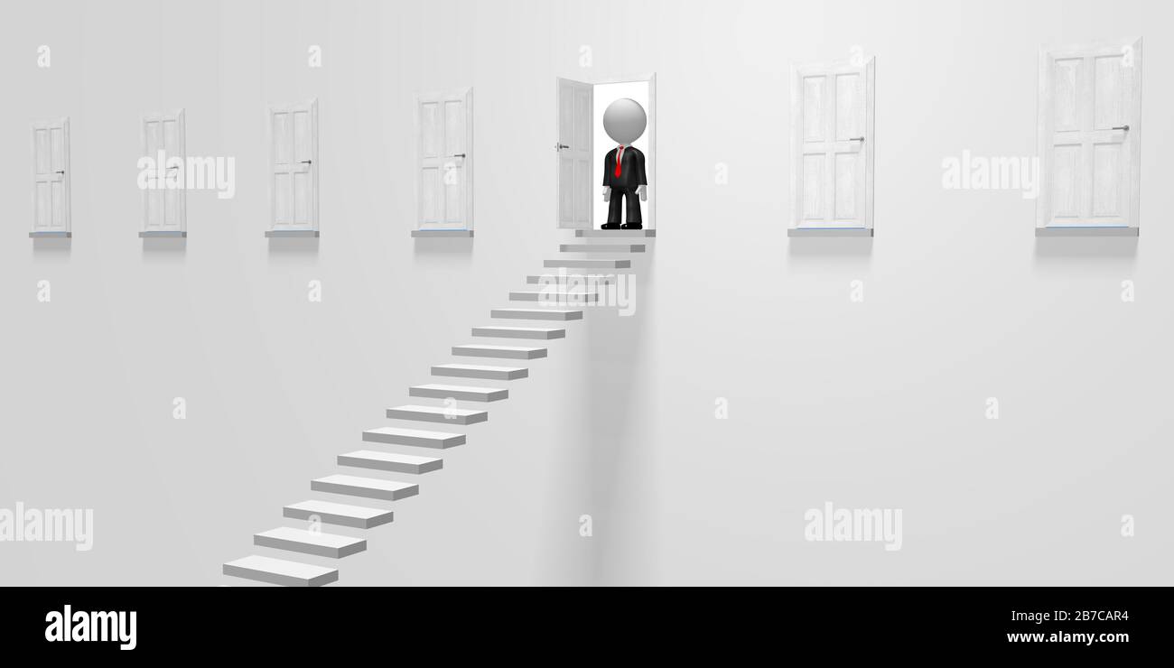 3D steps concept, businessman Stock Photo - Alamy