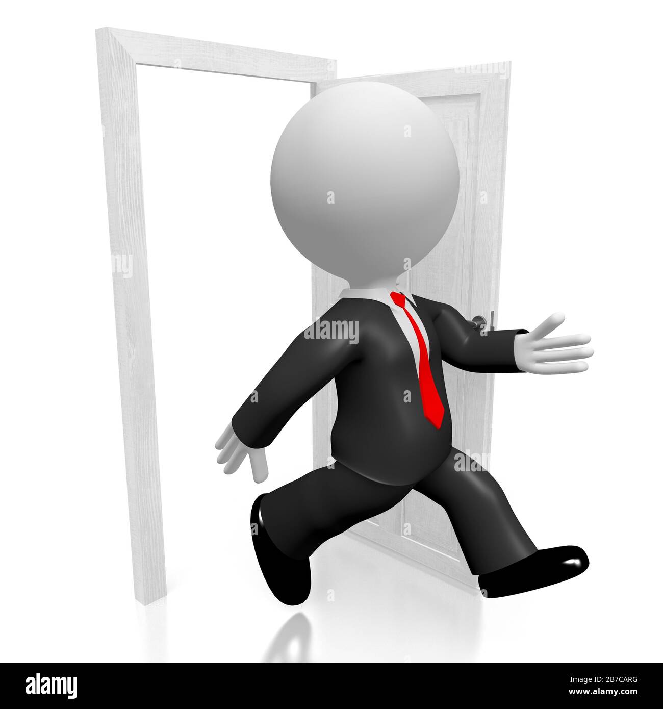 Cartoon man entering door illustration hi-res stock photography and ...