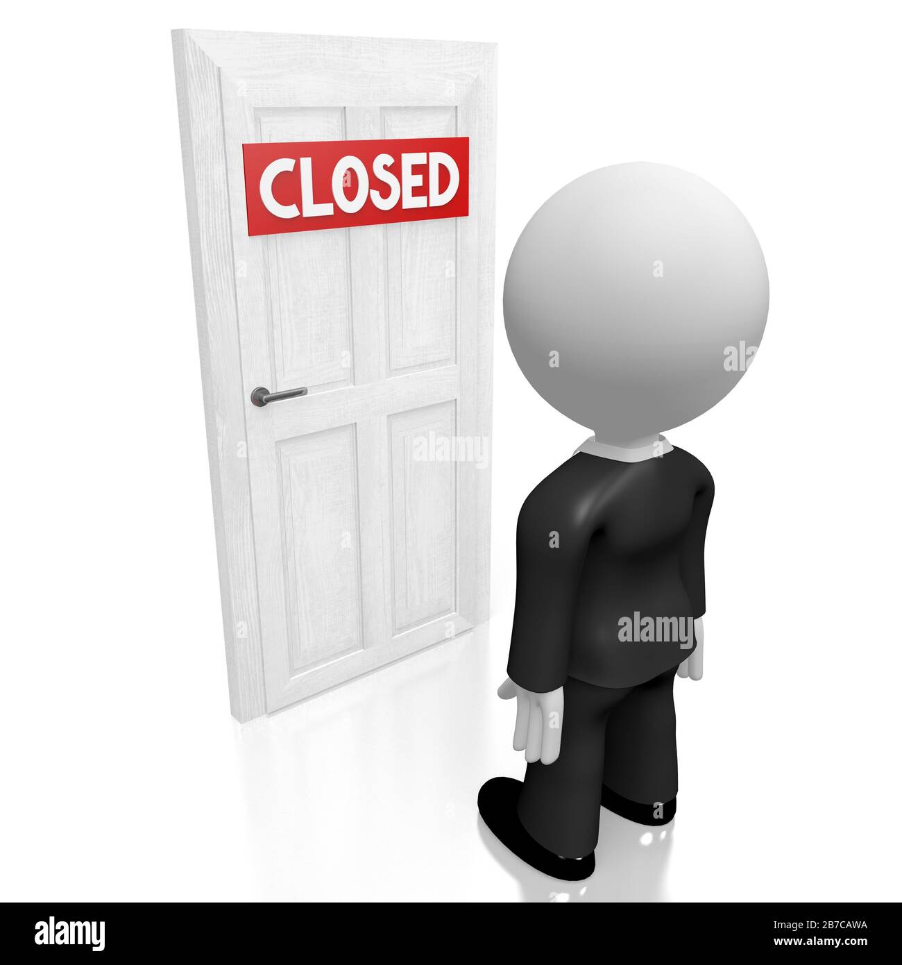 3D closed door concept Stock Photo - Alamy