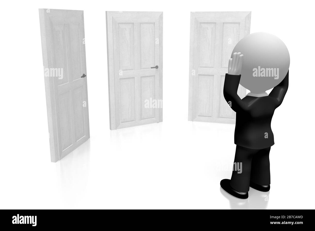Confused character concept Black and White Stock Photos & Images - Alamy