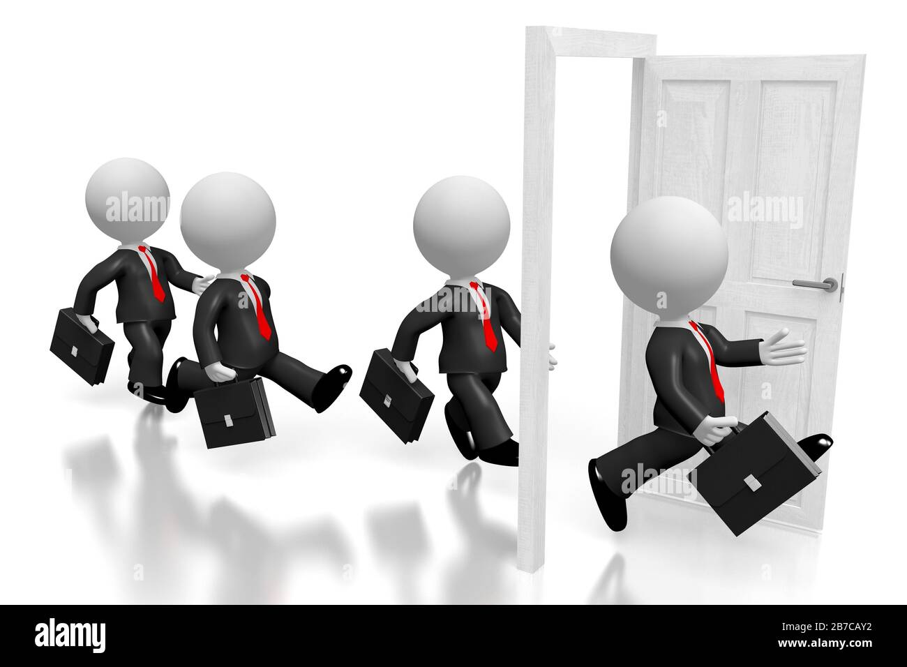 3D running businessman, door Stock Photo - Alamy