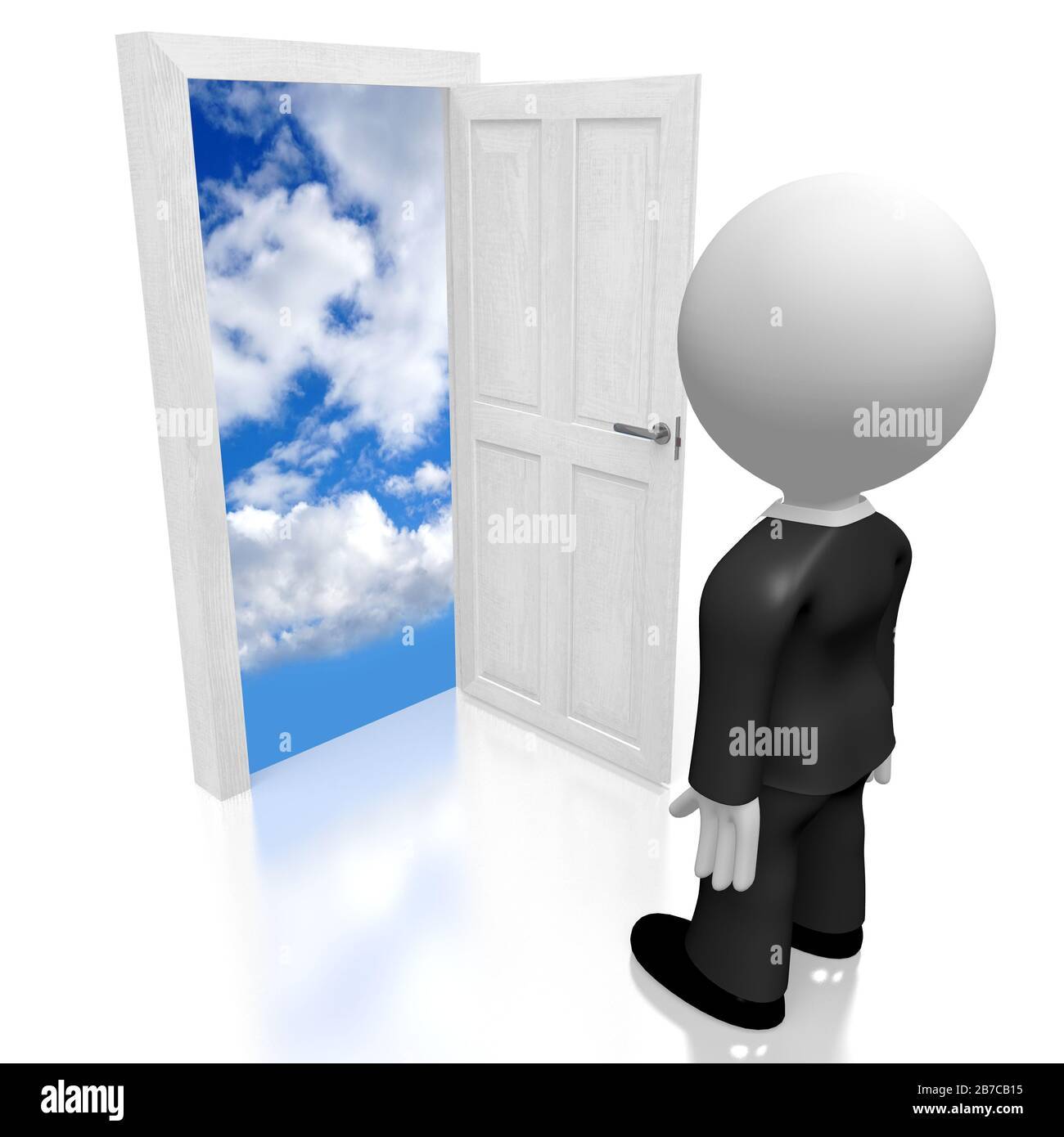 Businessman standing open door Cut Out Stock Images & Pictures - Alamy