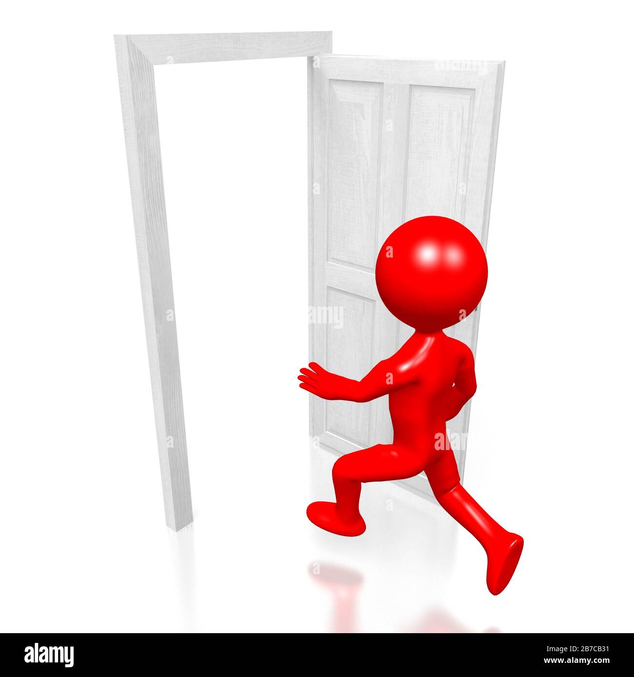 3D cartoon character, door illustration Stock Photo - Alamy